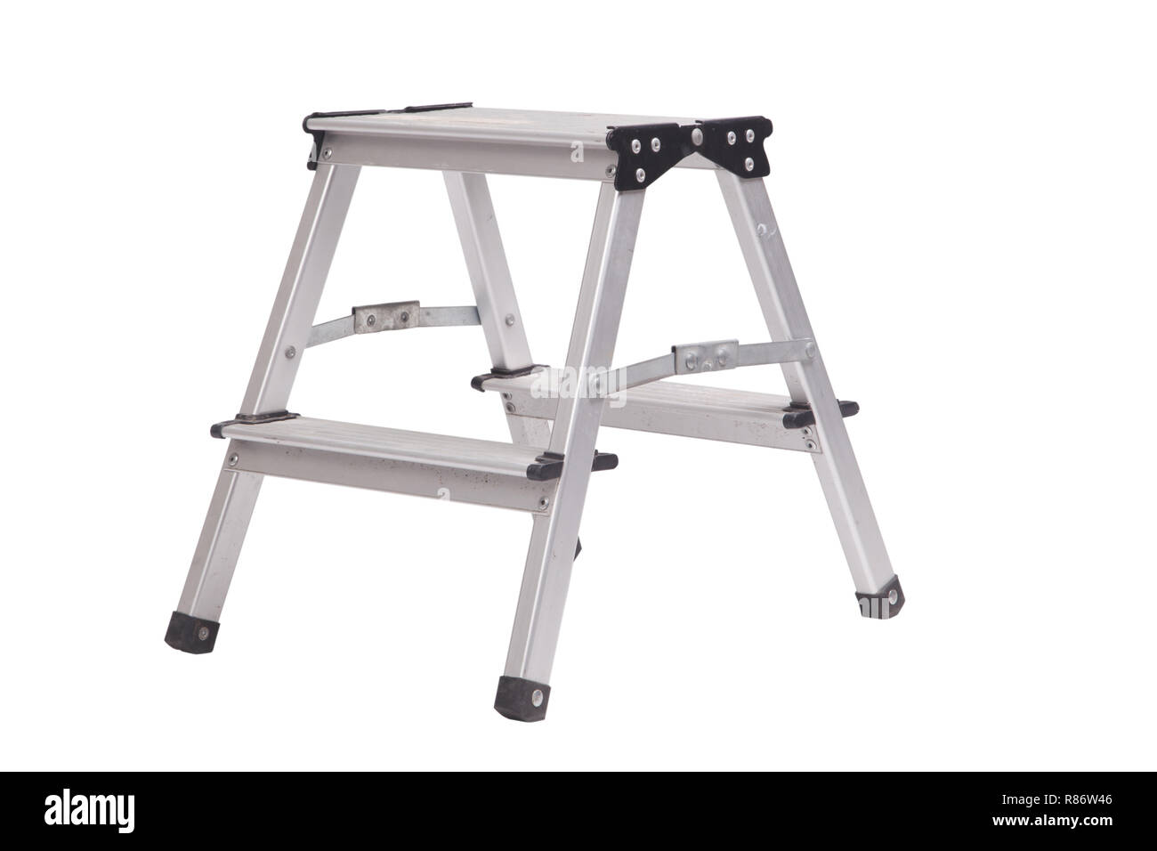 Small metal ladder isolated on white background Stock Photo - Alamy