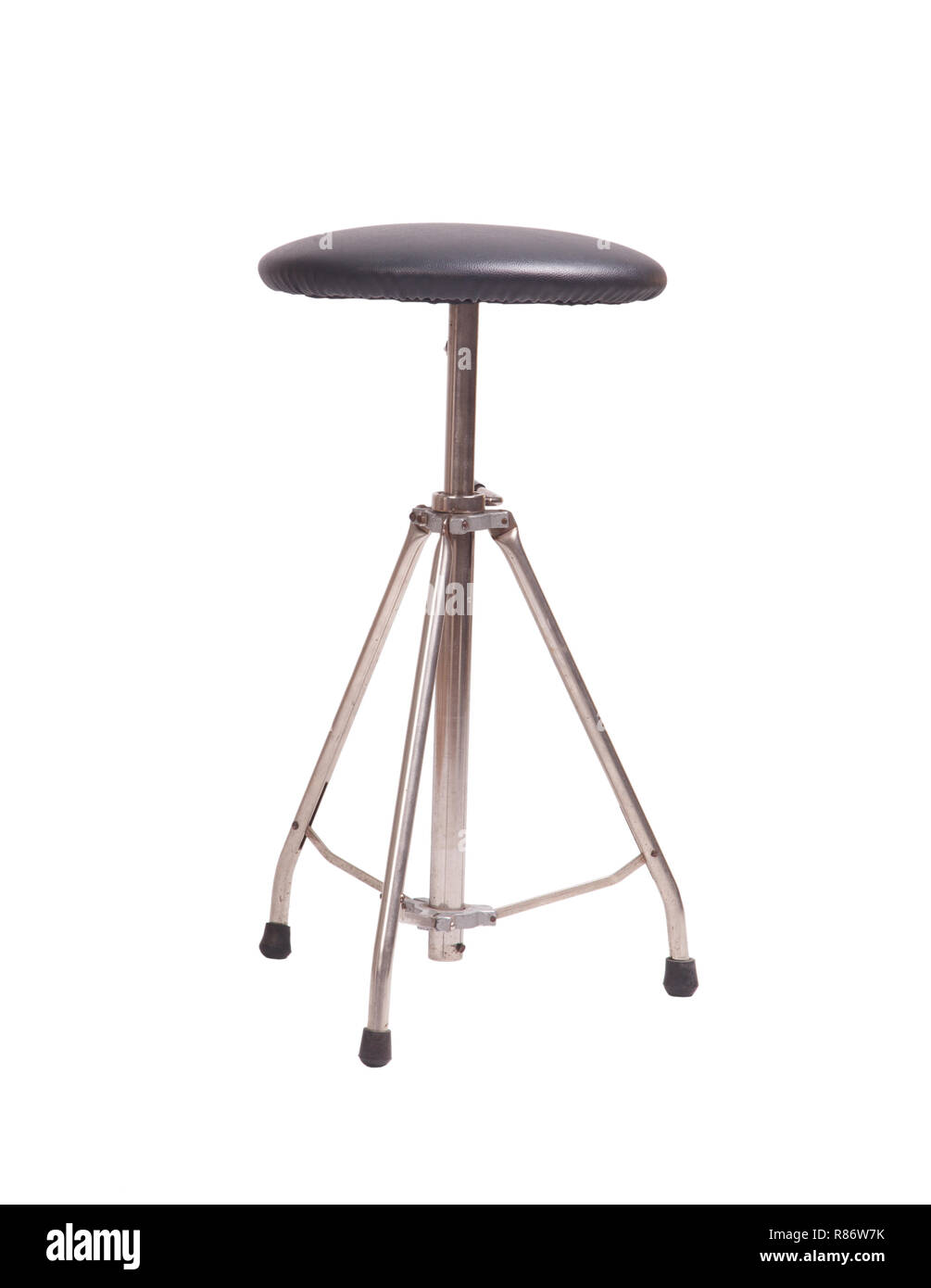 Modern Silver Iron Round Chair Isolated on white Stock Photo - Alamy