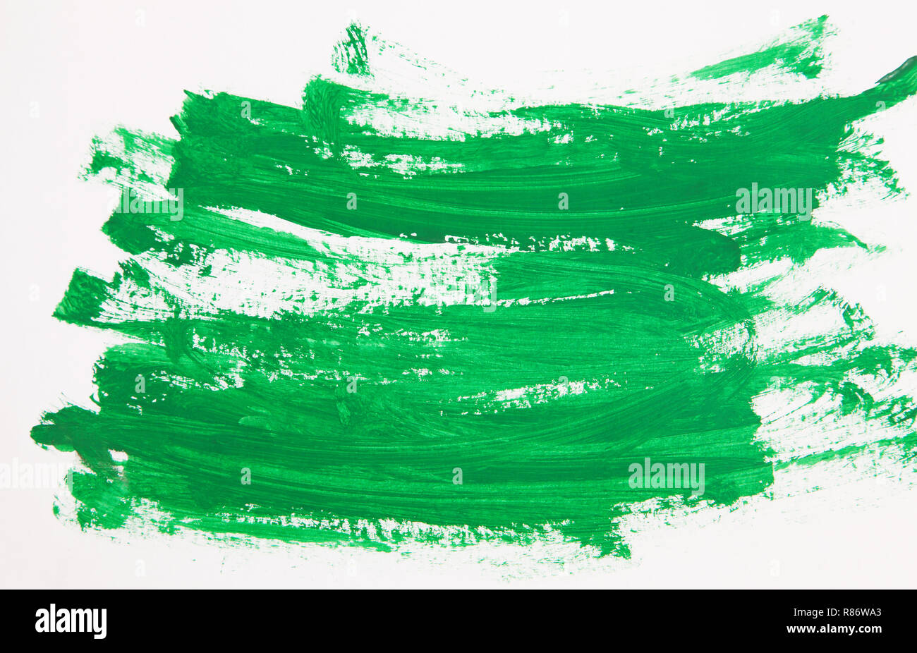 Green paint drawn with brush stroke Stock Photo - Alamy