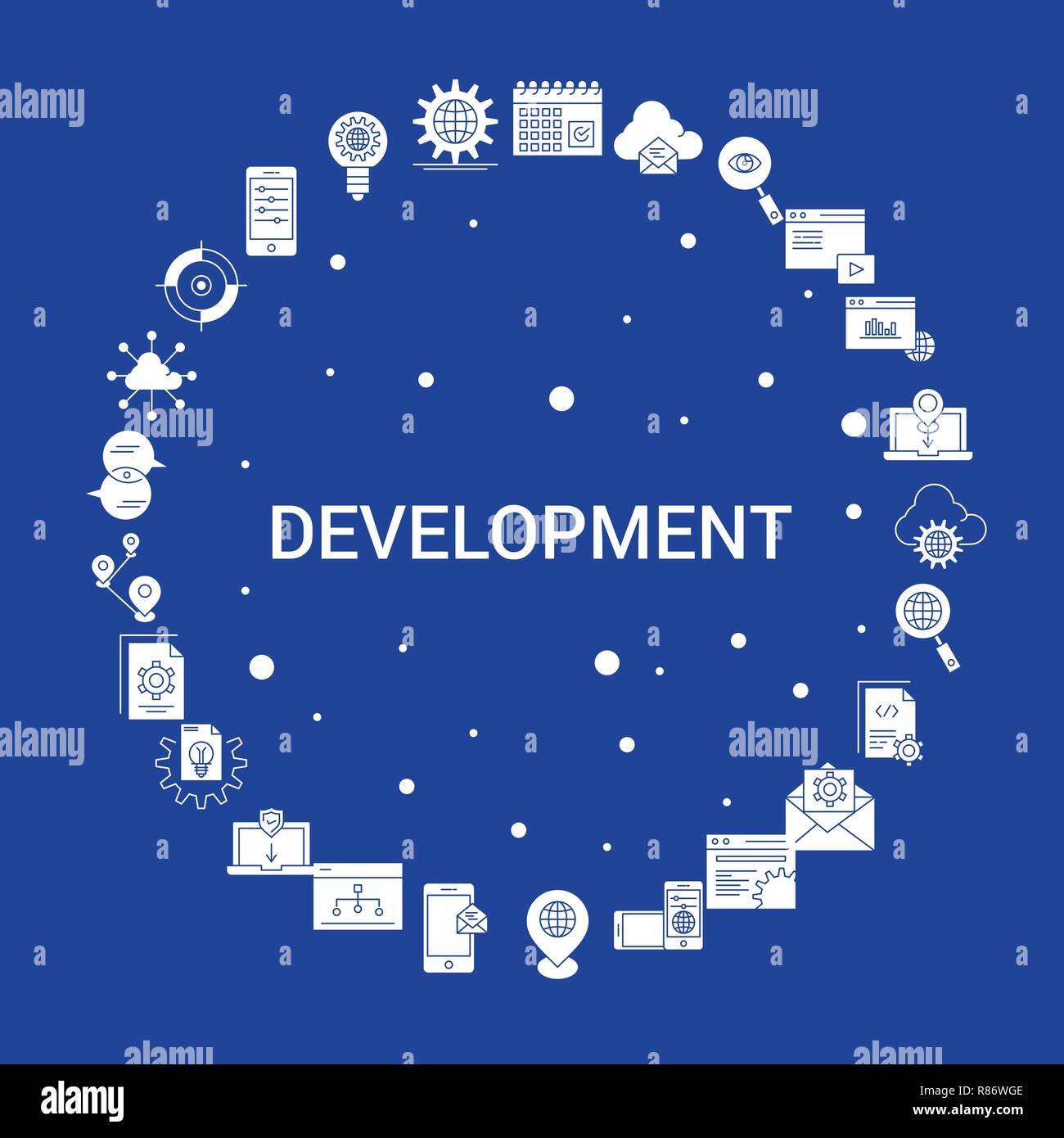 Development Icon Set. Infographic Vector Template Stock Vector Image ...