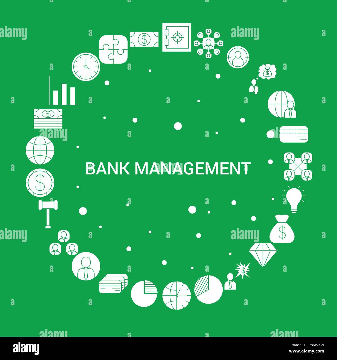 Bank Management Icon Set. Infographic Vector Template Stock Vector ...
