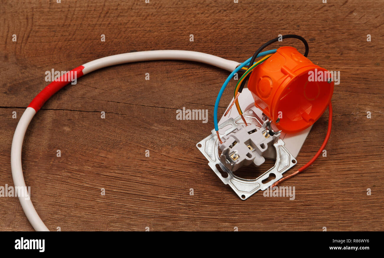 repair of electrical installation in the house and wires Stock Photo ...