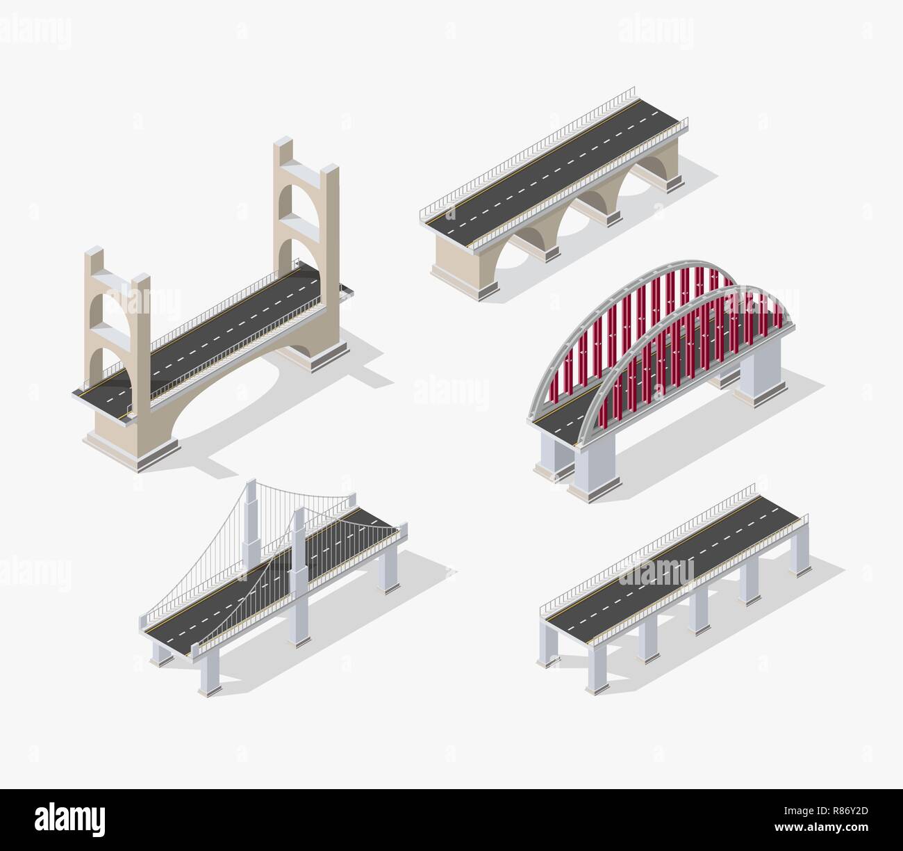 The bridge skyway of urban infrastructure is isometric for games ...