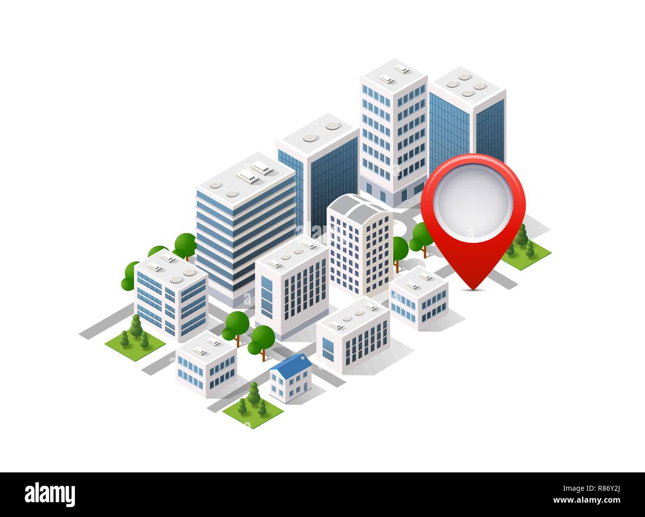 Navigation city map signpost pin in isometric view Stock Vector Image ...