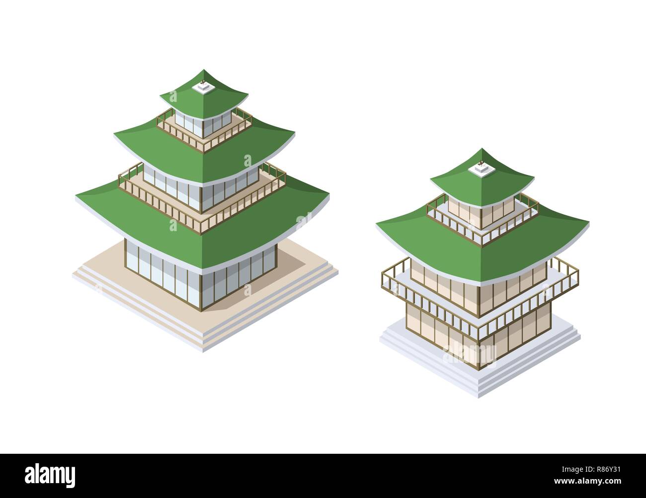 Chinese pagoda building house buddhist art of the temple of Oriental ...