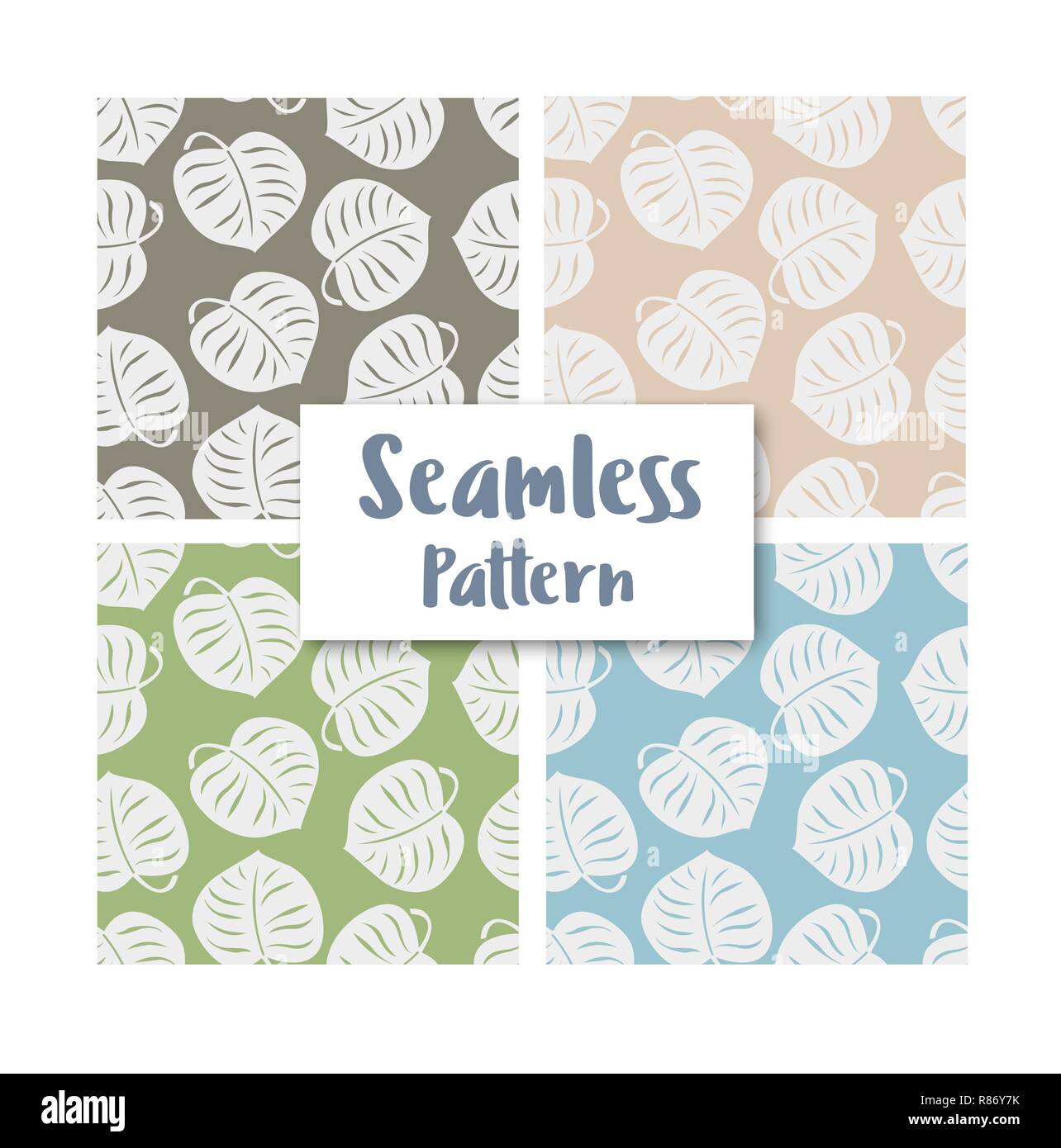 Seamless leaves pattern repeating tiles backdrop background Stock ...