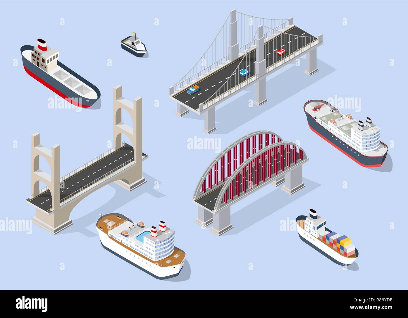 Cruise boat and naval ships nautical transport on the sea for travel ...