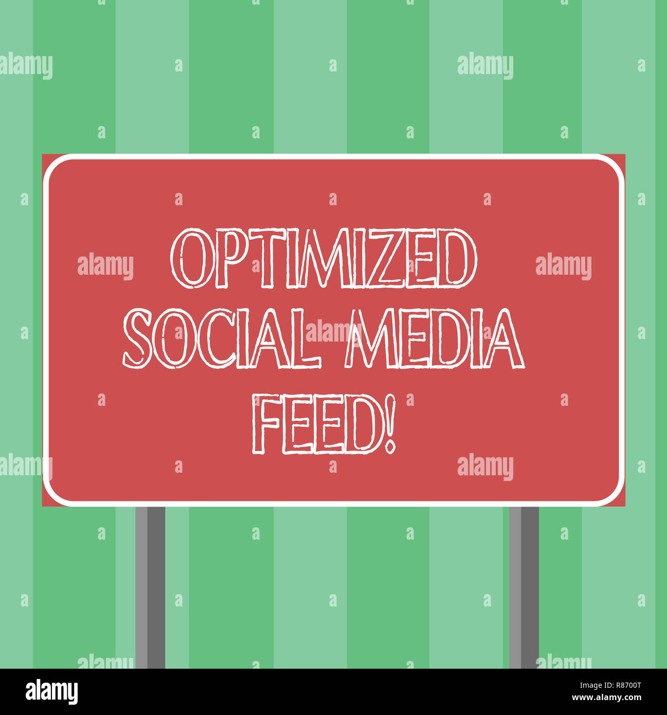 Handwriting text Optimized Social Media Feed. Concept meaning Search ...