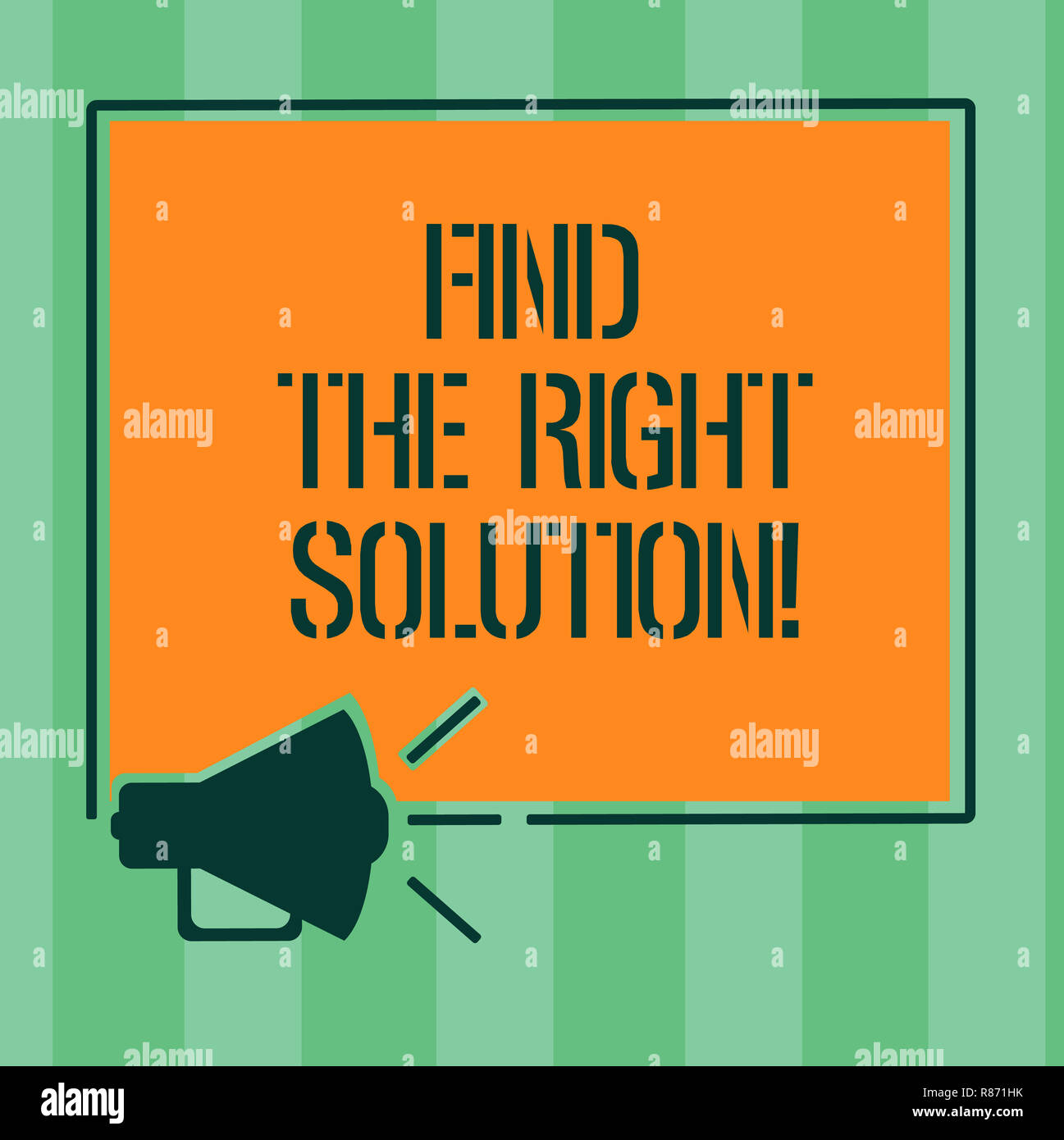 Handwriting text Find The Right Solution. Concept meaning Search for ...