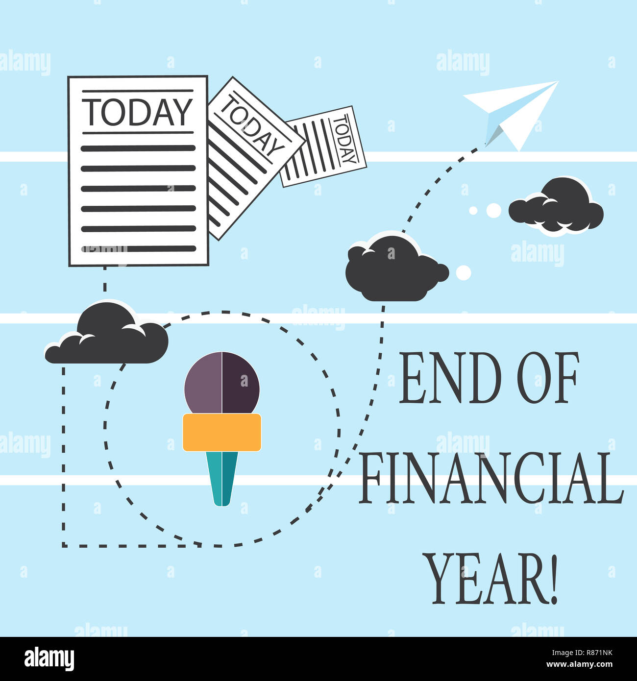 Text sign showing End Of Financial Year. Conceptual photo Revise and ...