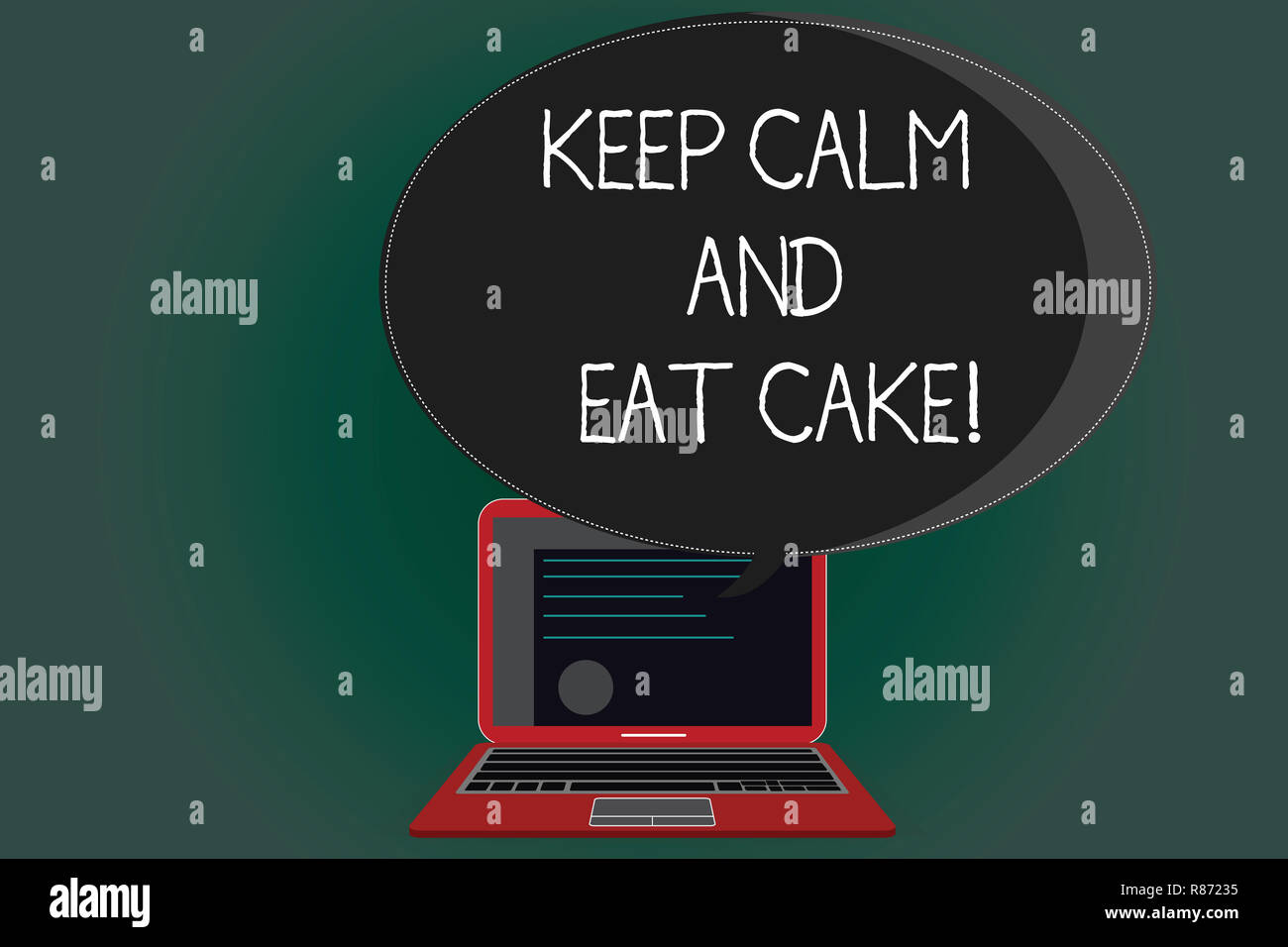Handwriting text writing Keep Calm And Eat Cake. Concept meaning Relax ...