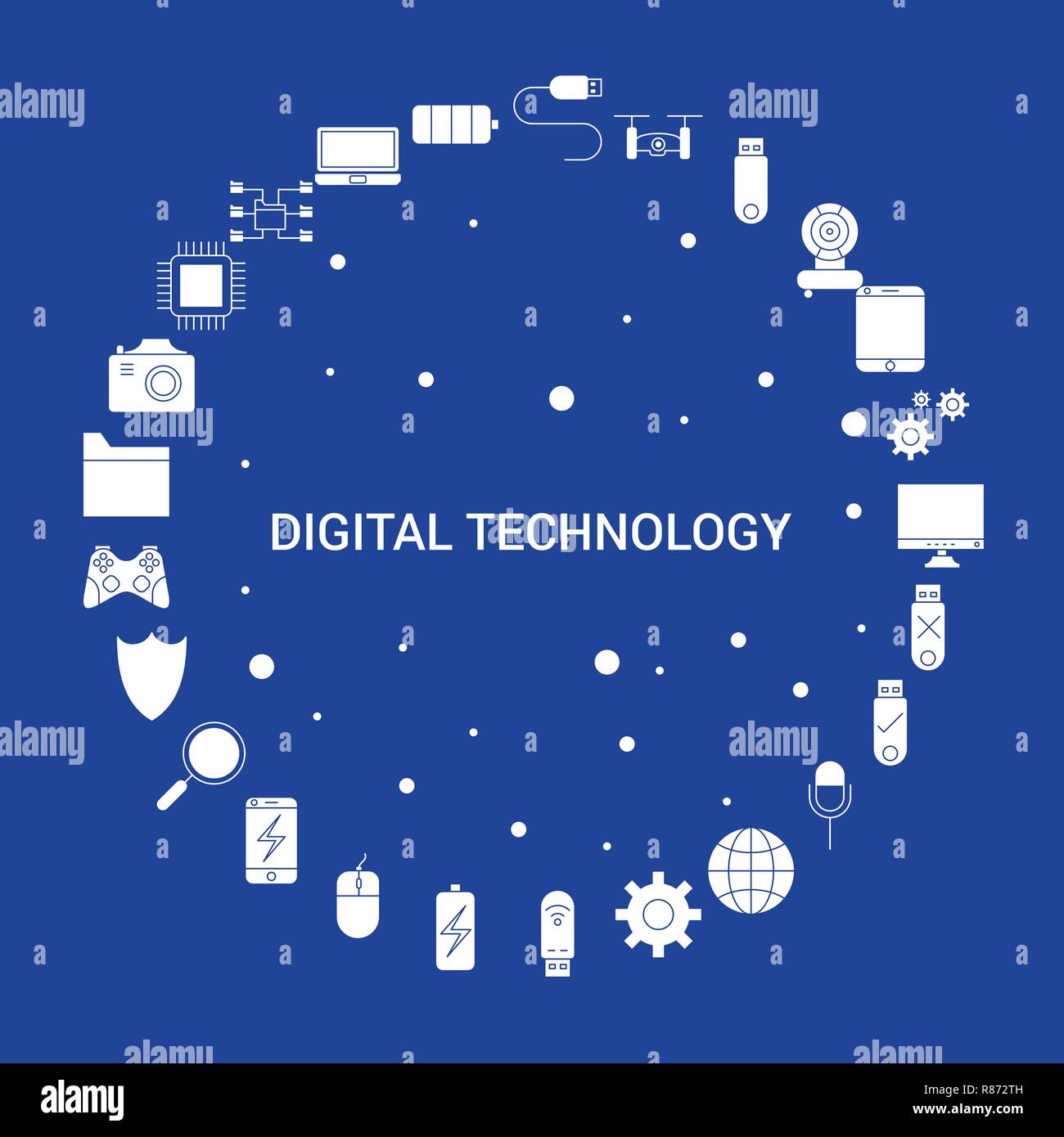 Digital Technology Icon Set. Infographic Vector Template Stock Vector ...