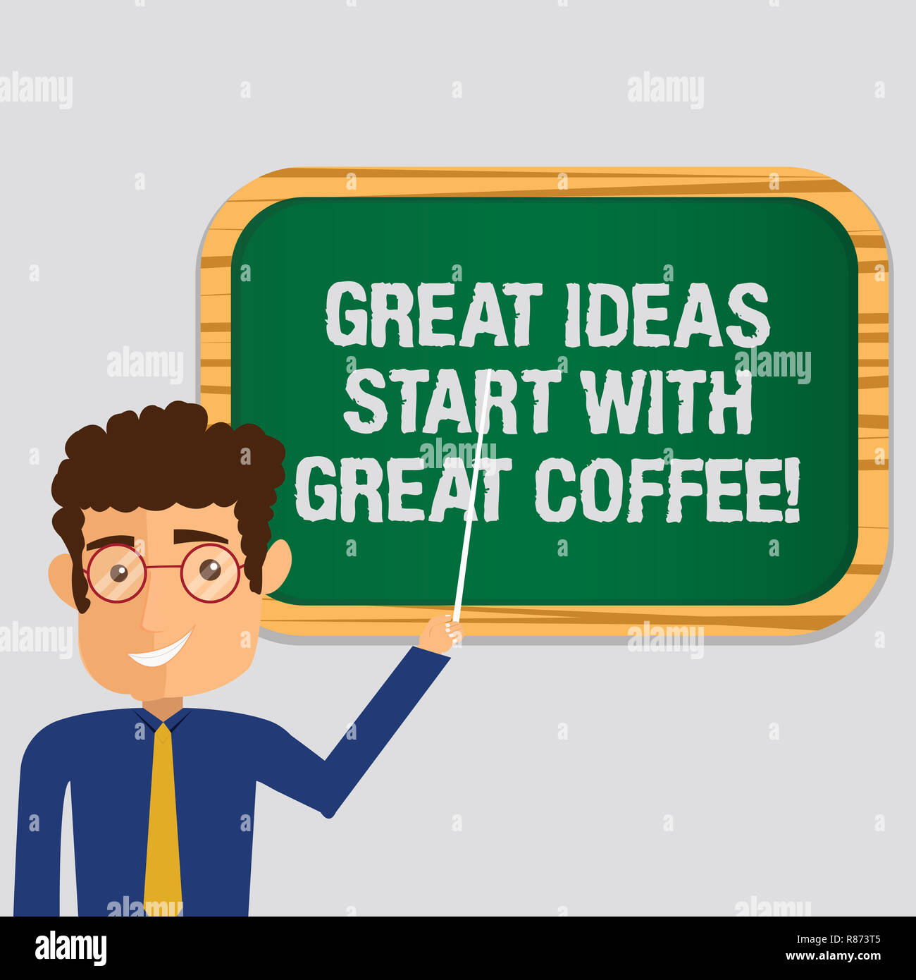 Handwriting text Great Ideas Start With Great Coffee. Concept meaning ...