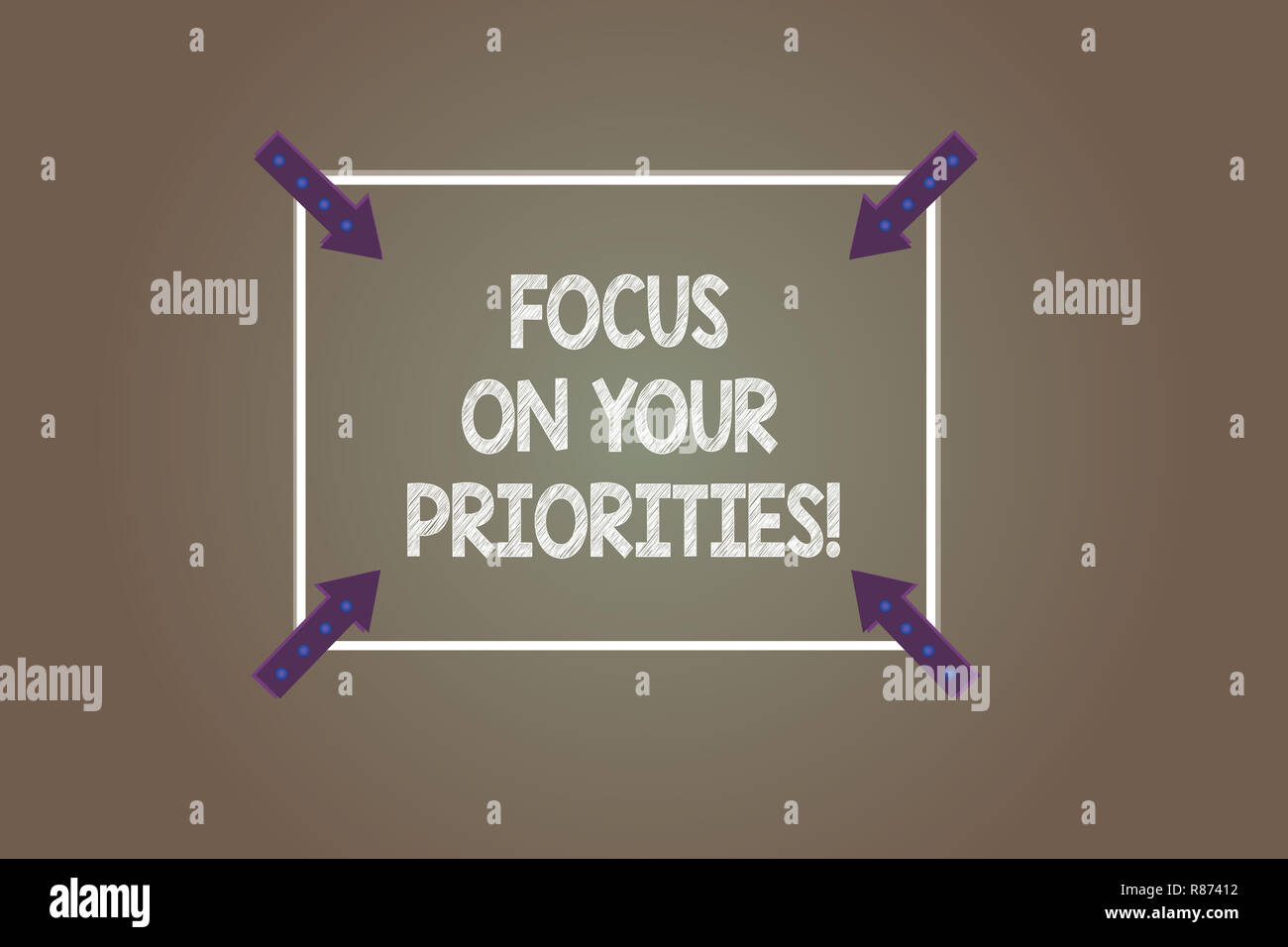Text sign showing Focus On Your Priorities. Conceptual photo Make a ...