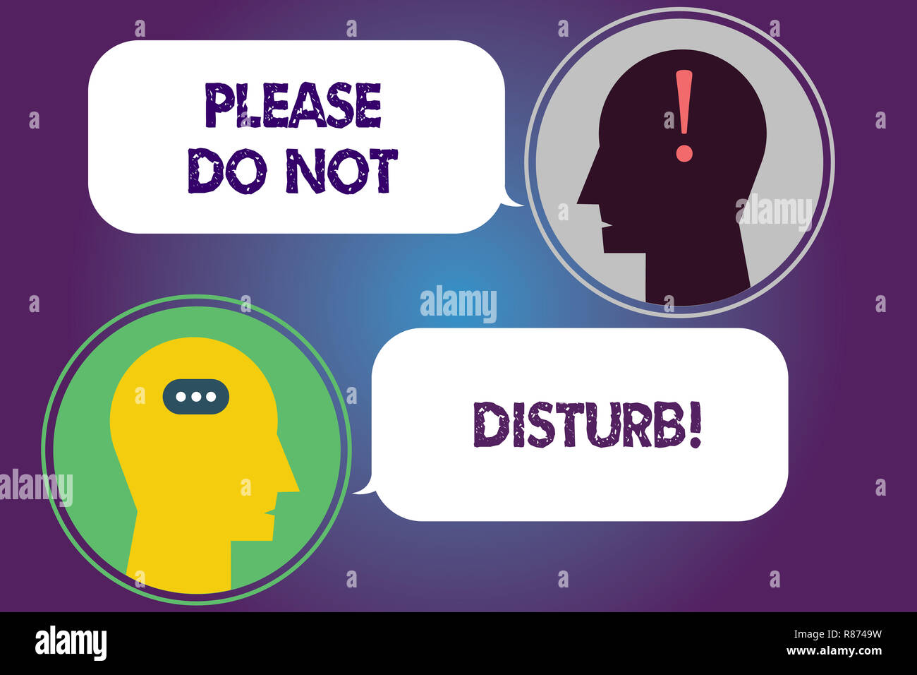 Handwriting text Please Do Not Disturb. Concept meaning Let us be quiet ...