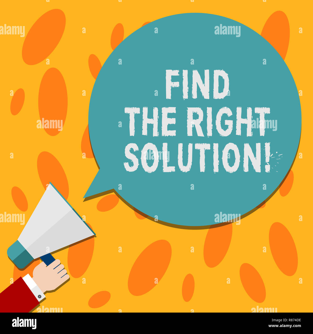 Text sign showing Find The Right Solution. Conceptual photo Search for ...