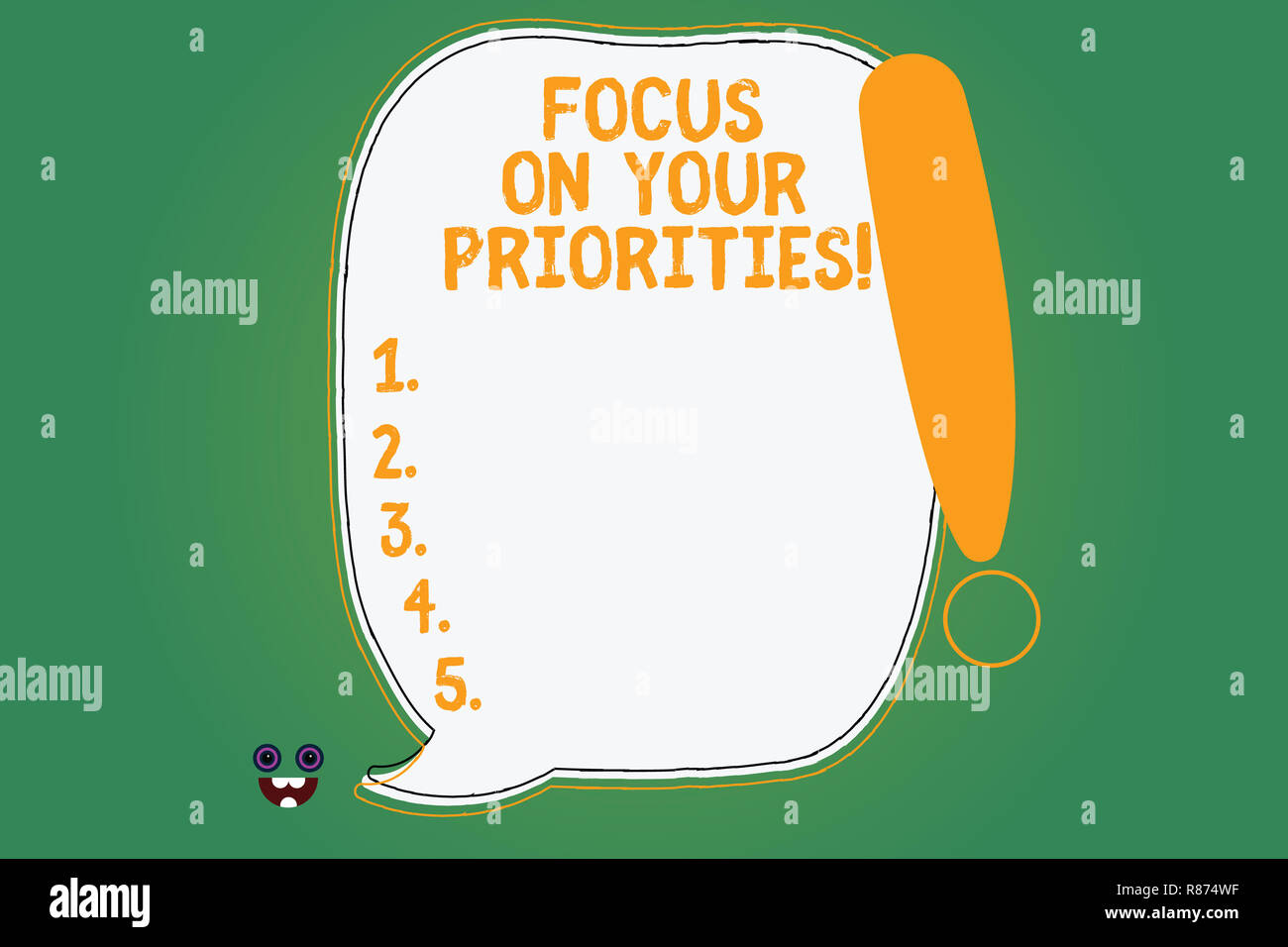 Writing note showing Focus On Your Priorities. Business photo ...