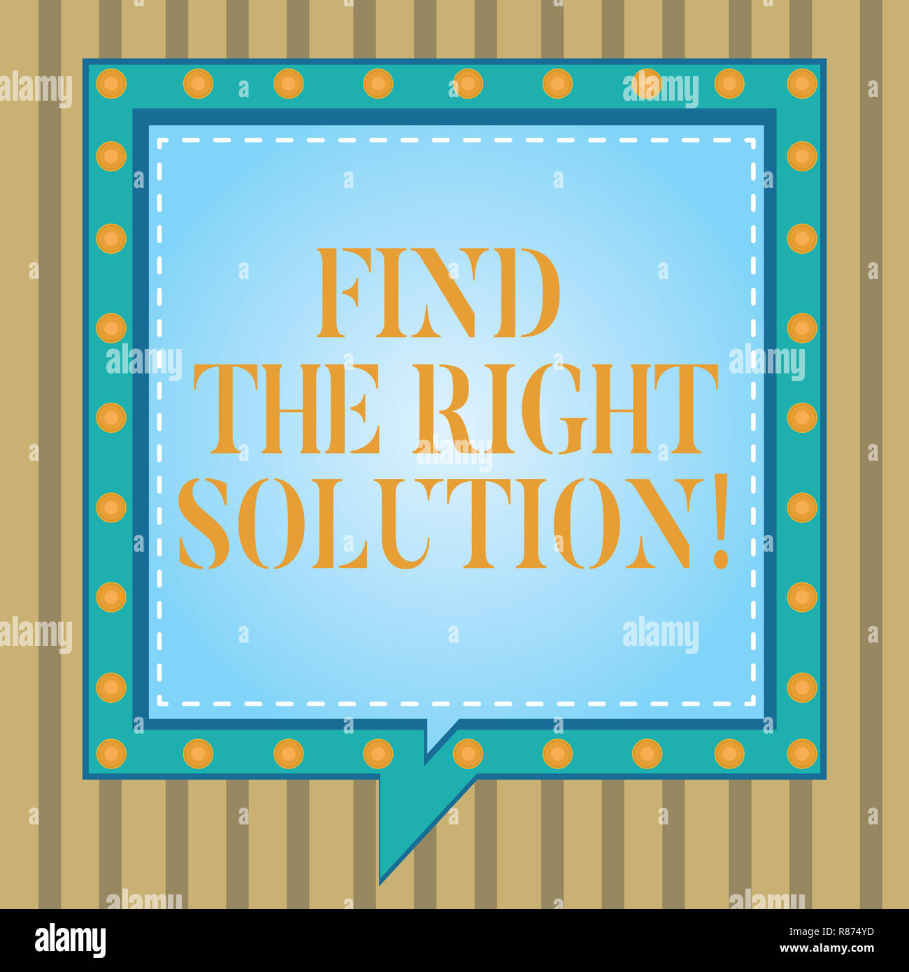 Text sign showing Find The Right Solution. Conceptual photo Search for ...