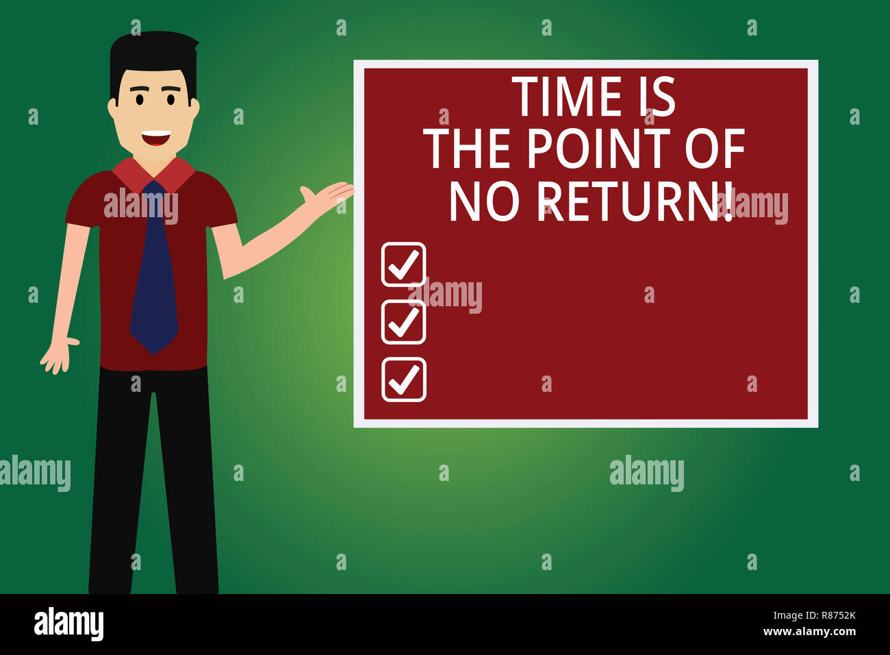 Word writing text Time Is The Point Of No Return. Business concept for ...