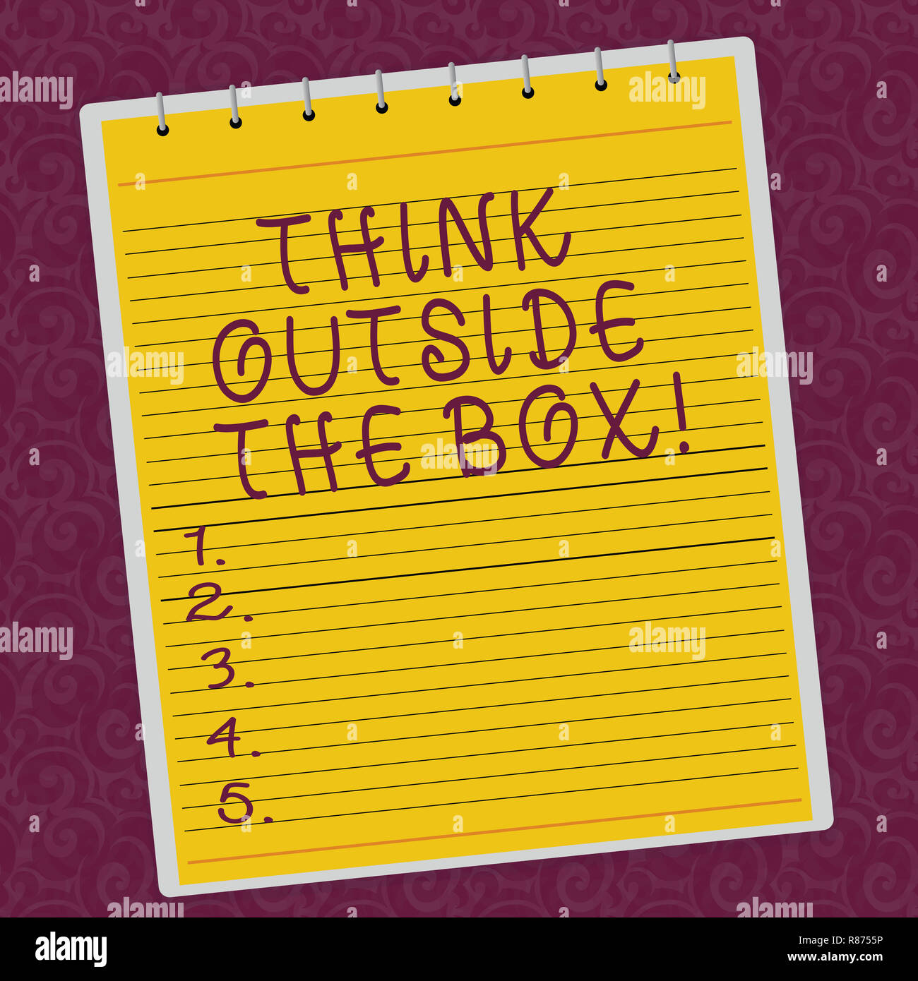 Writing note showing Think Outside The Box. Business photo showcasing ...