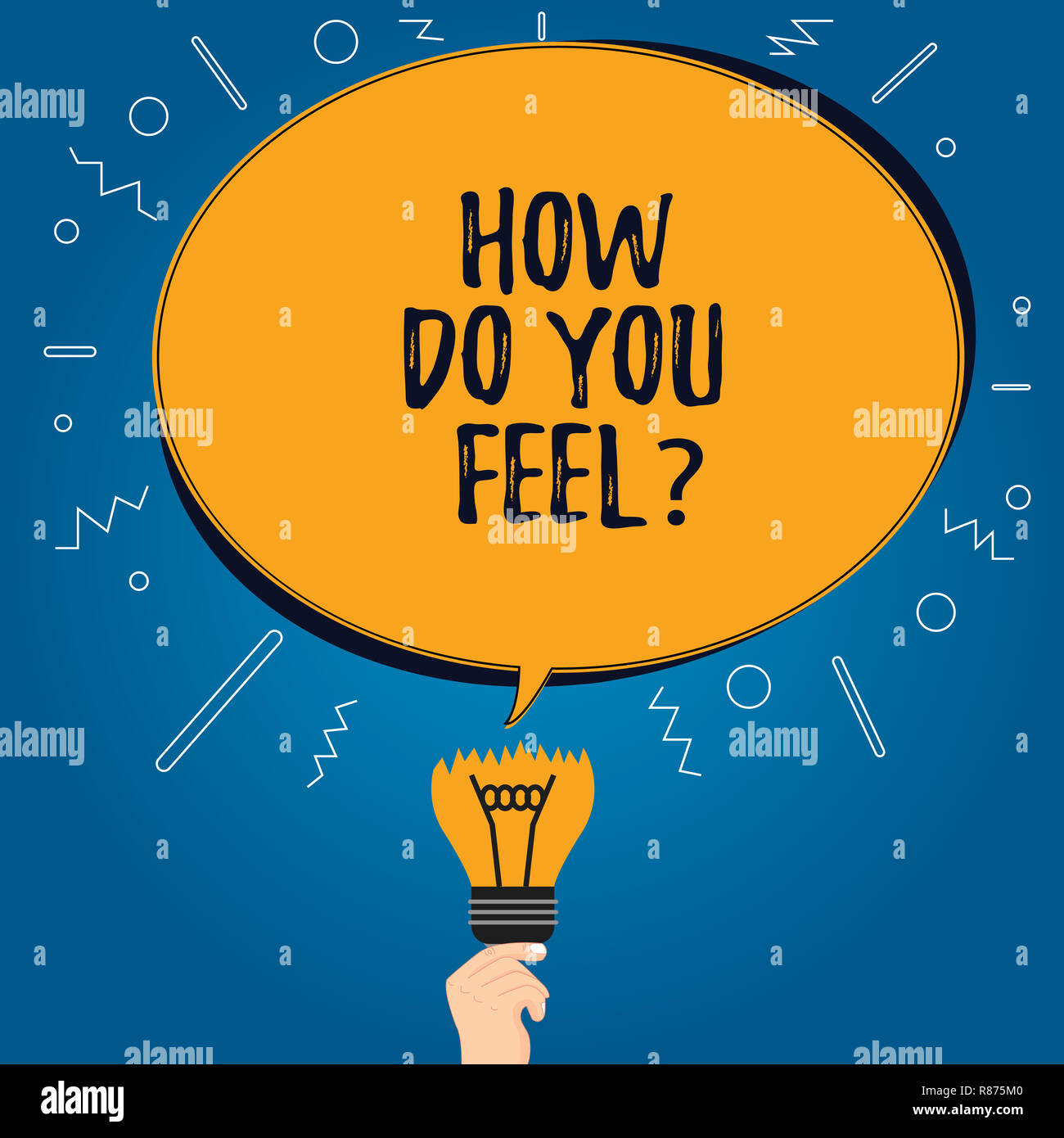 Handwriting text How Do You Feelquestion. Concept meaning Tell us your ...