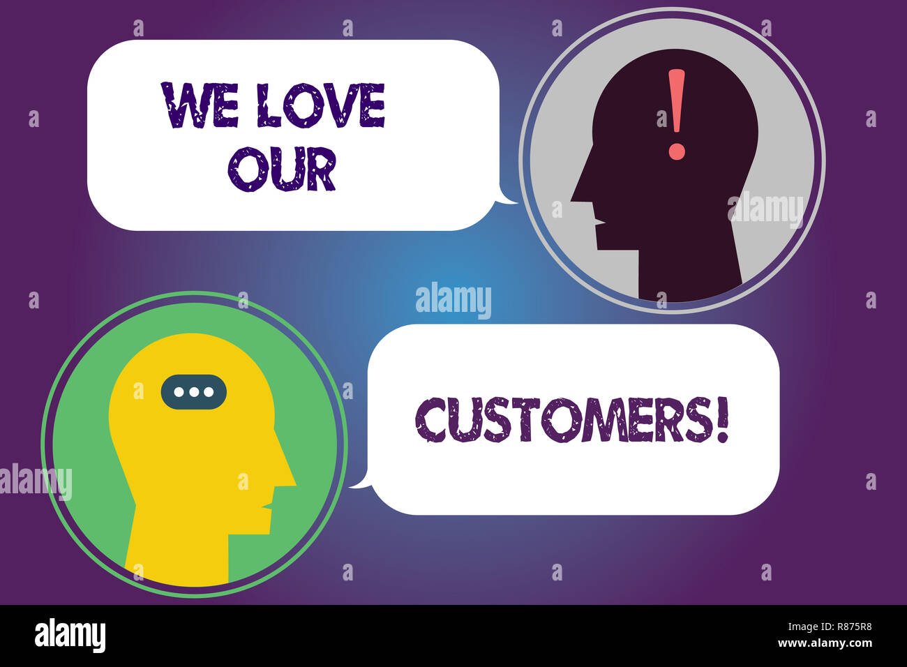 Handwriting text We Love Our Customers. Concept meaning Appreciation ...