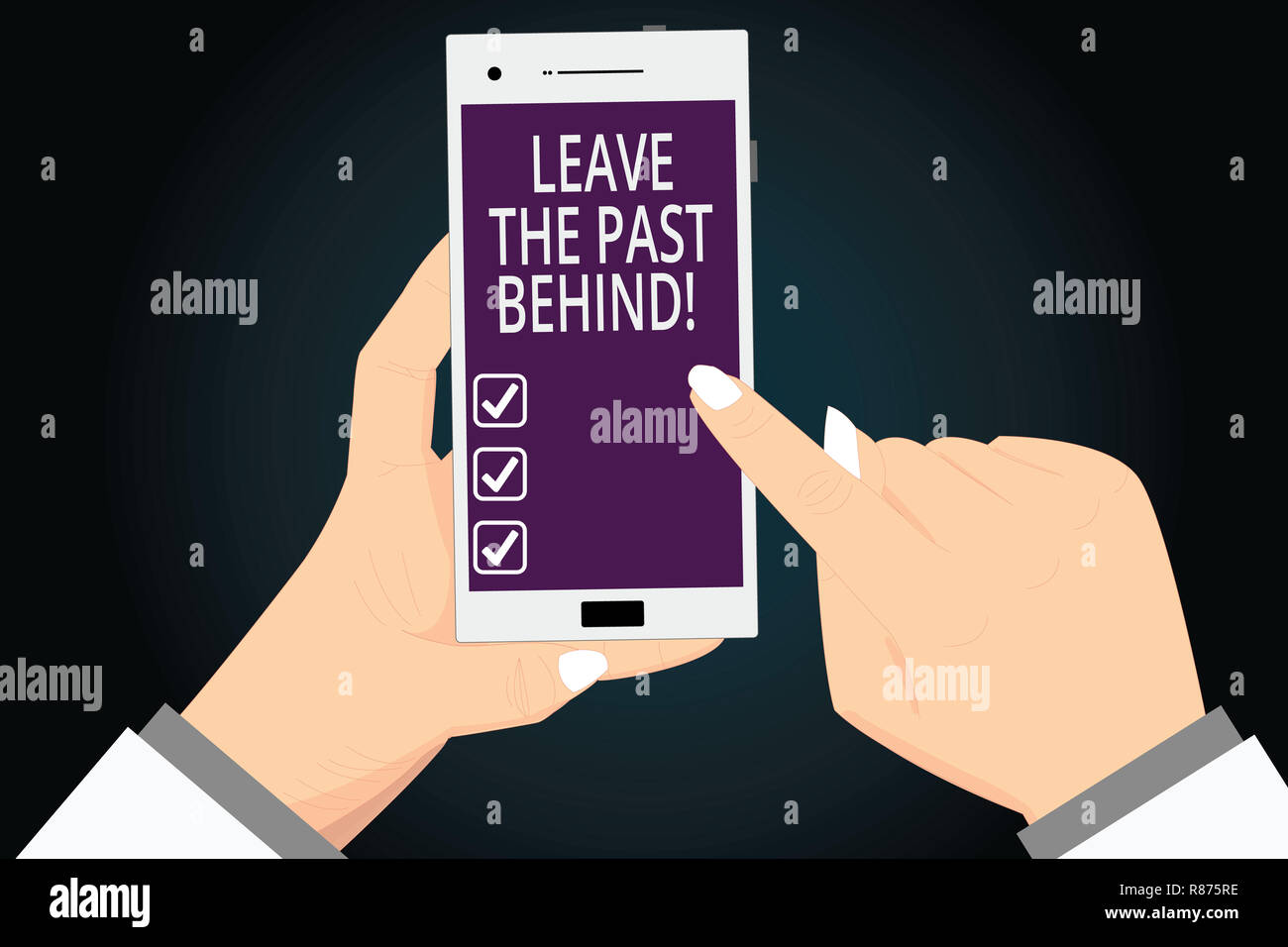 Writing note showing Leave The Past Behind. Business photo showcasing ...