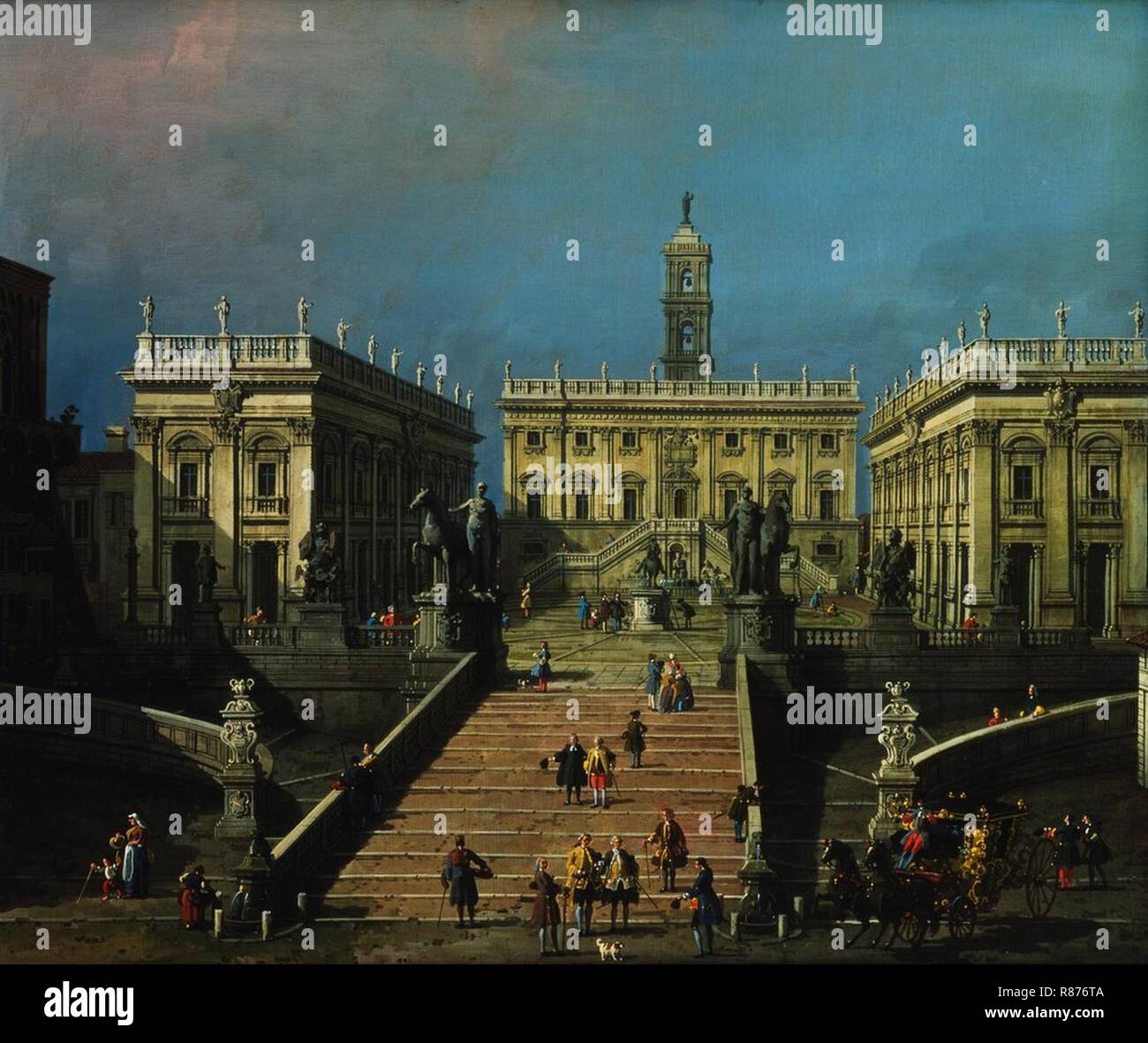 Canaletto - The Piazza del Campidoglio and the Cordonata Stock Photo ...