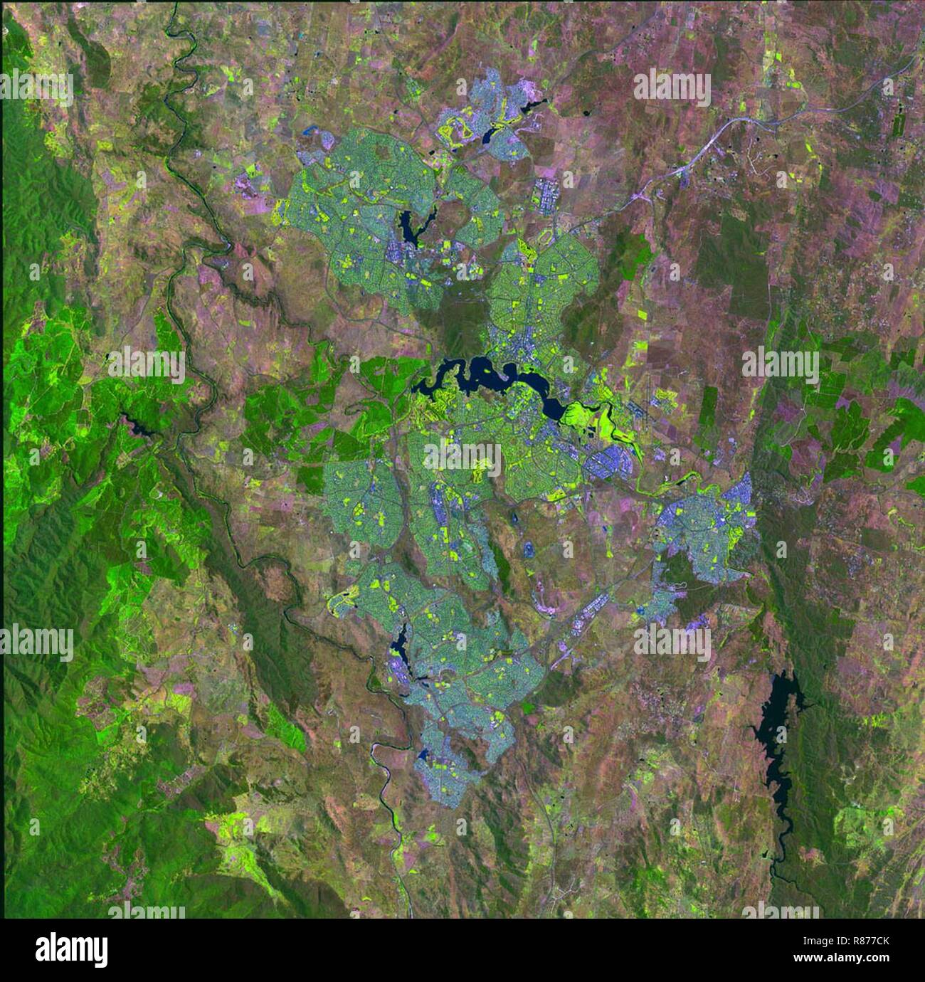 Canberra satellite picture Stock Photo - Alamy
