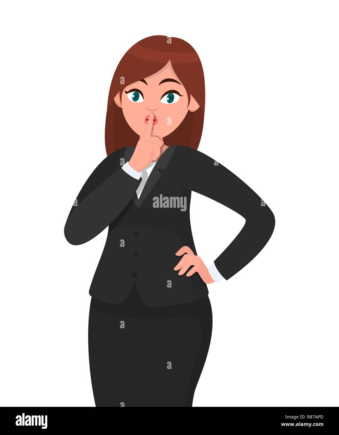 Confidential woman Stock Vector Images - Alamy