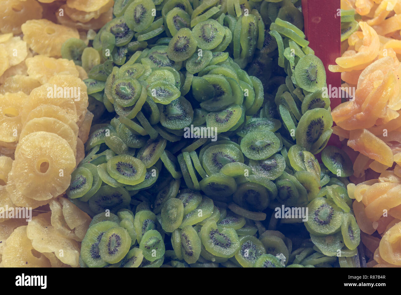 Delicious dried exotic fruits sold at outdoor market Stock Photo - Alamy