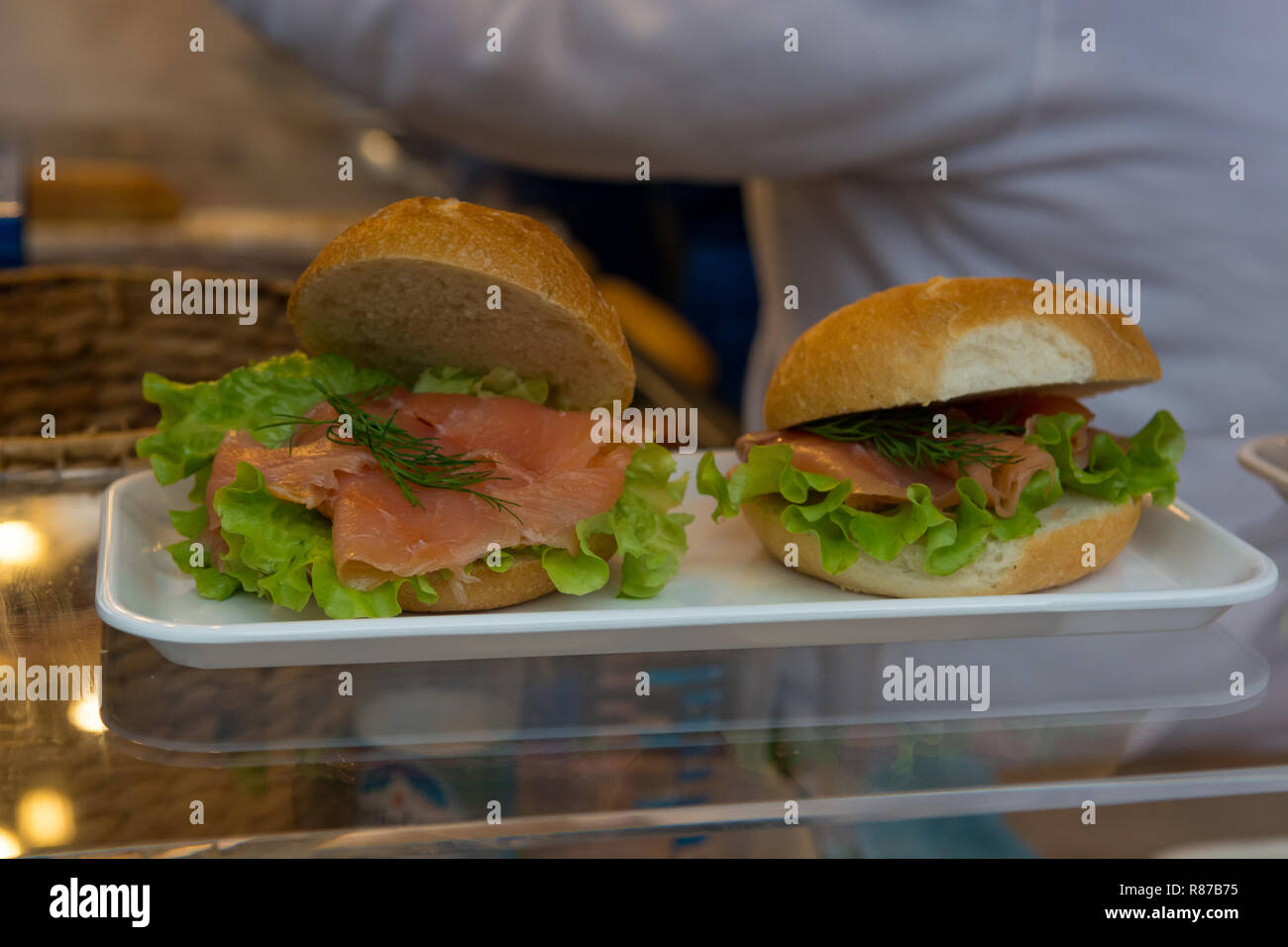 Tasty and healthy sandvich sold at take away stand Stock Photo - Alamy