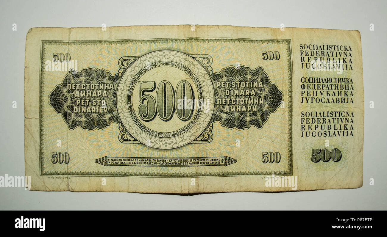 Old Yugoslavian banknotes Stock Photo - Alamy
