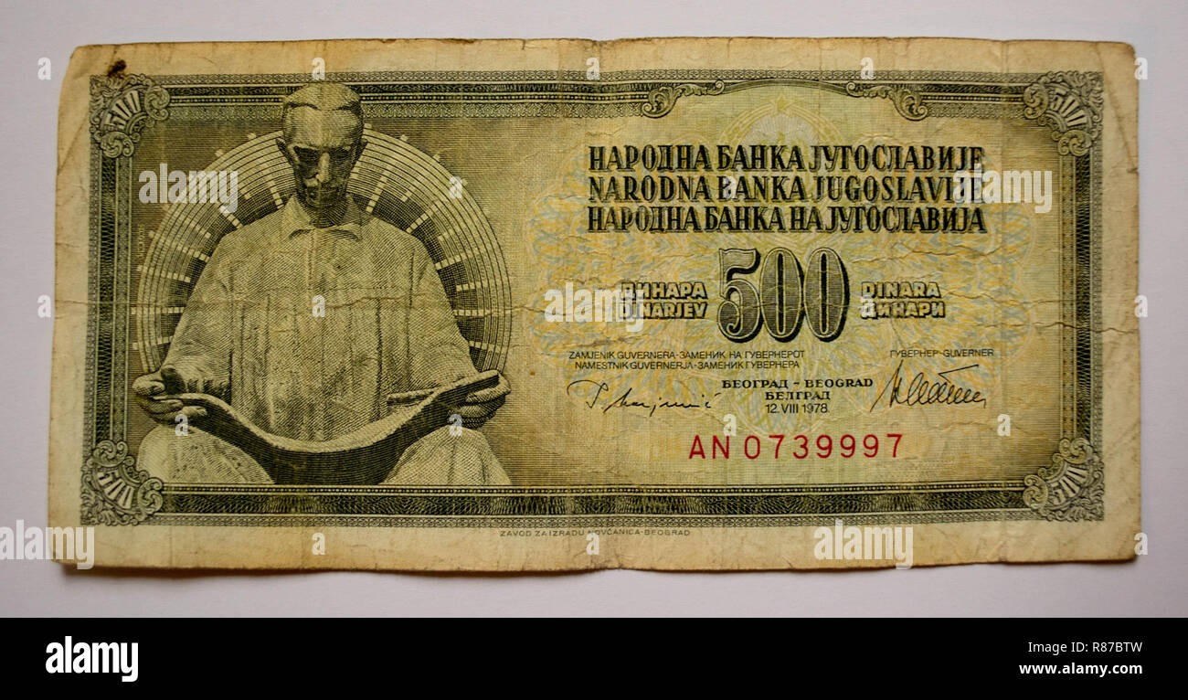 Old Yugoslavian banknotes - Nikola Tesla Stock Photo - Alamy