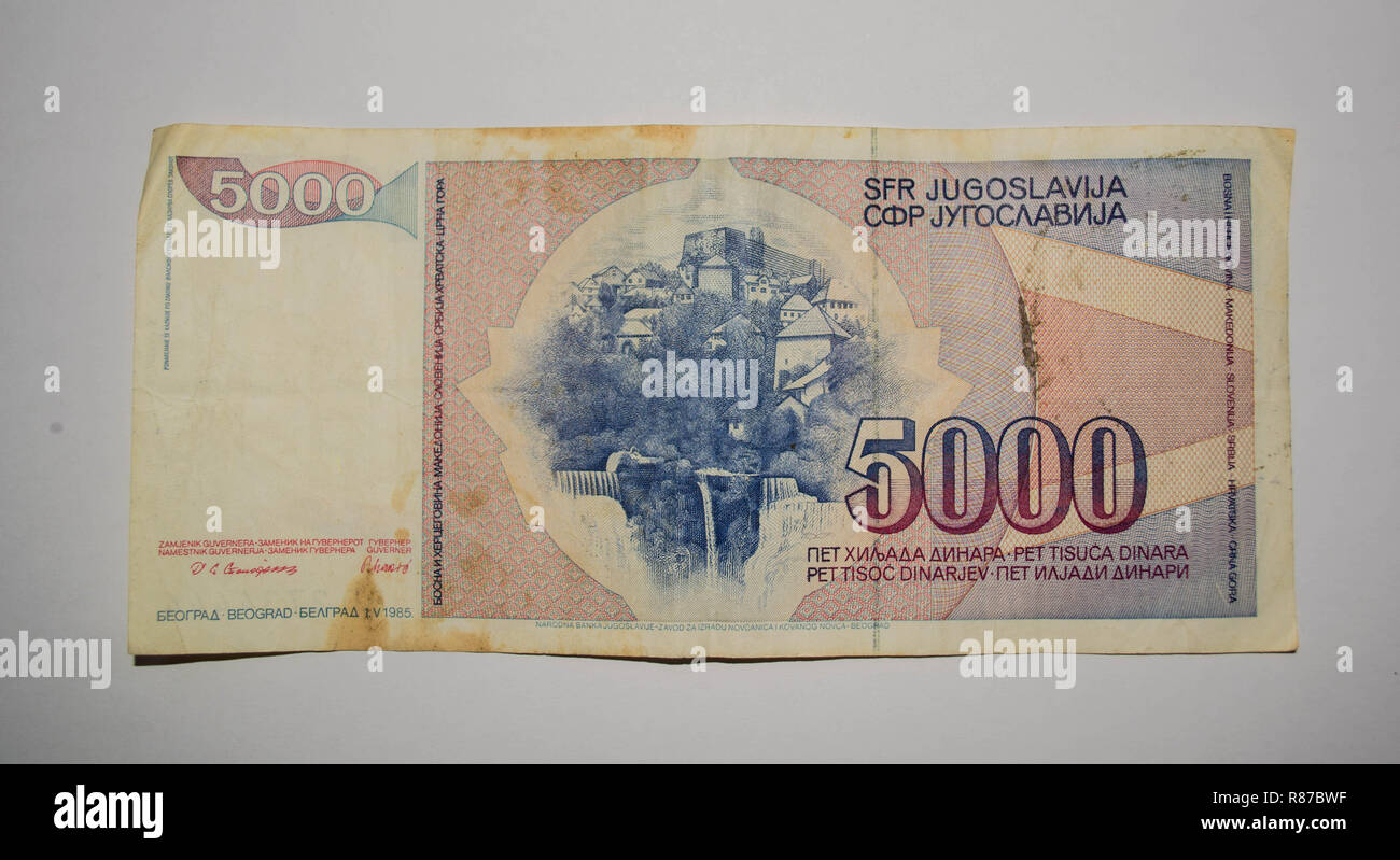 Old Yugoslavian banknotes Stock Photo - Alamy