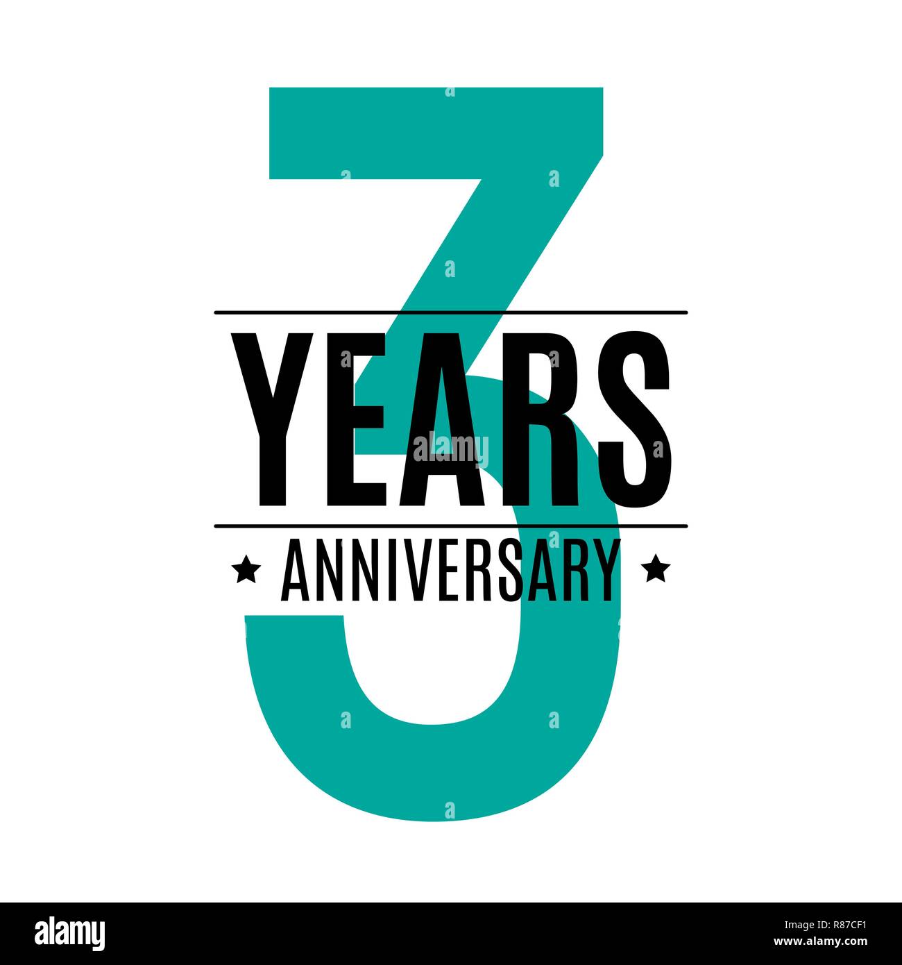 Template Logo 3 Years Anniversary Vector Illustration EPS10 Stock ...