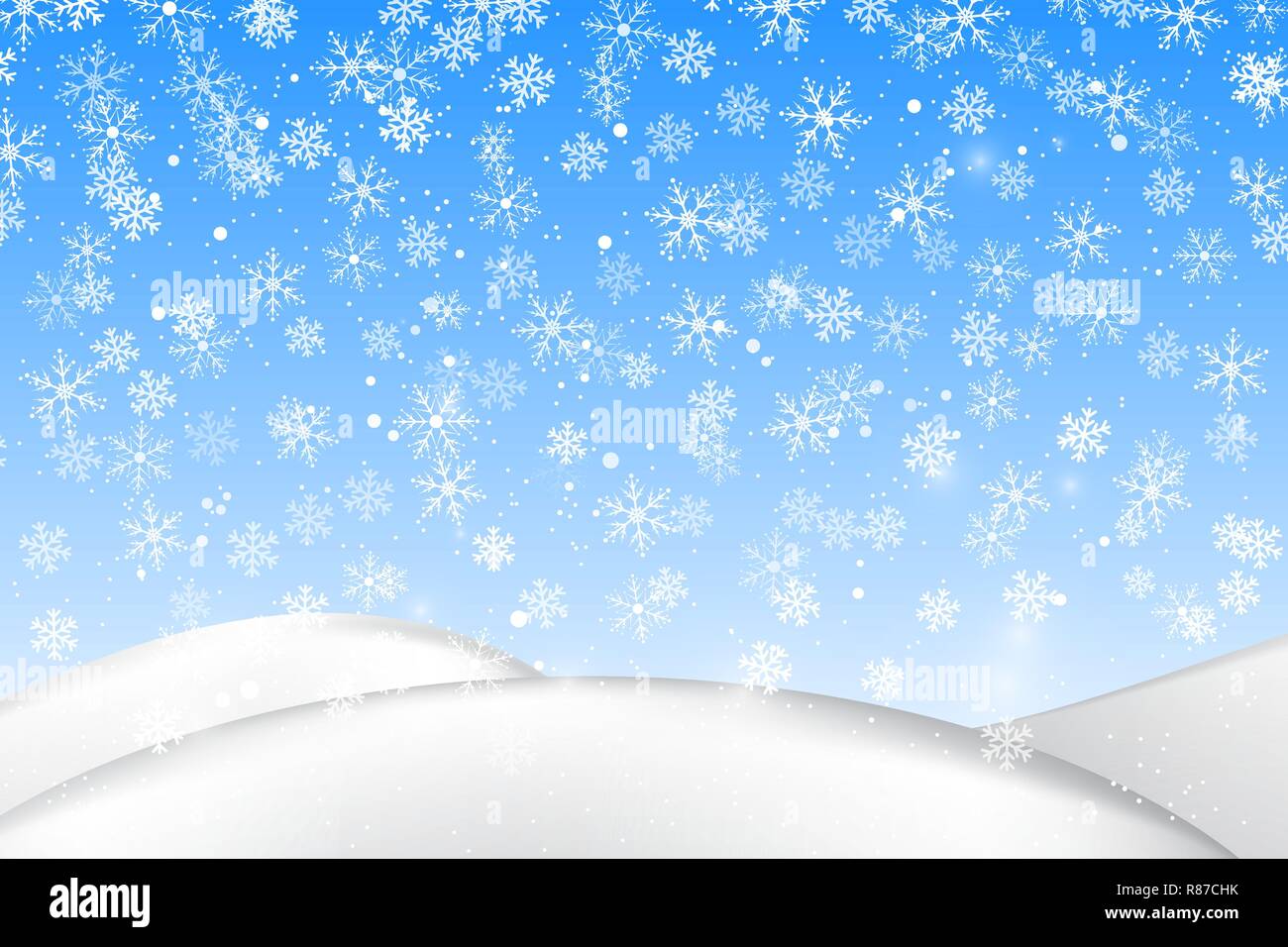Falling snow background. Realistic snowdrift. Vector illustration with ...