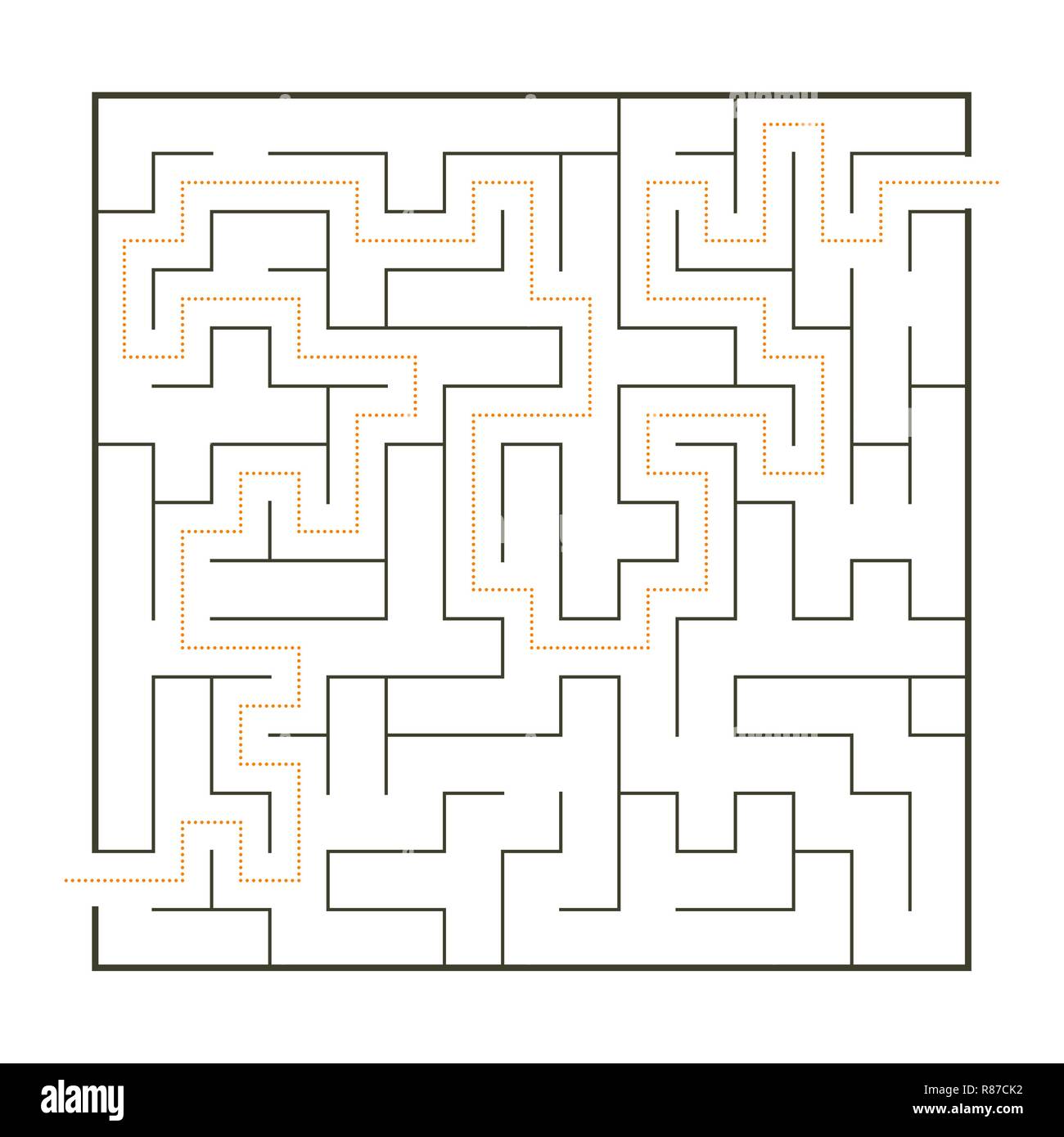 Simple perfect maze with path solution Stock Vector Image & Art - Alamy