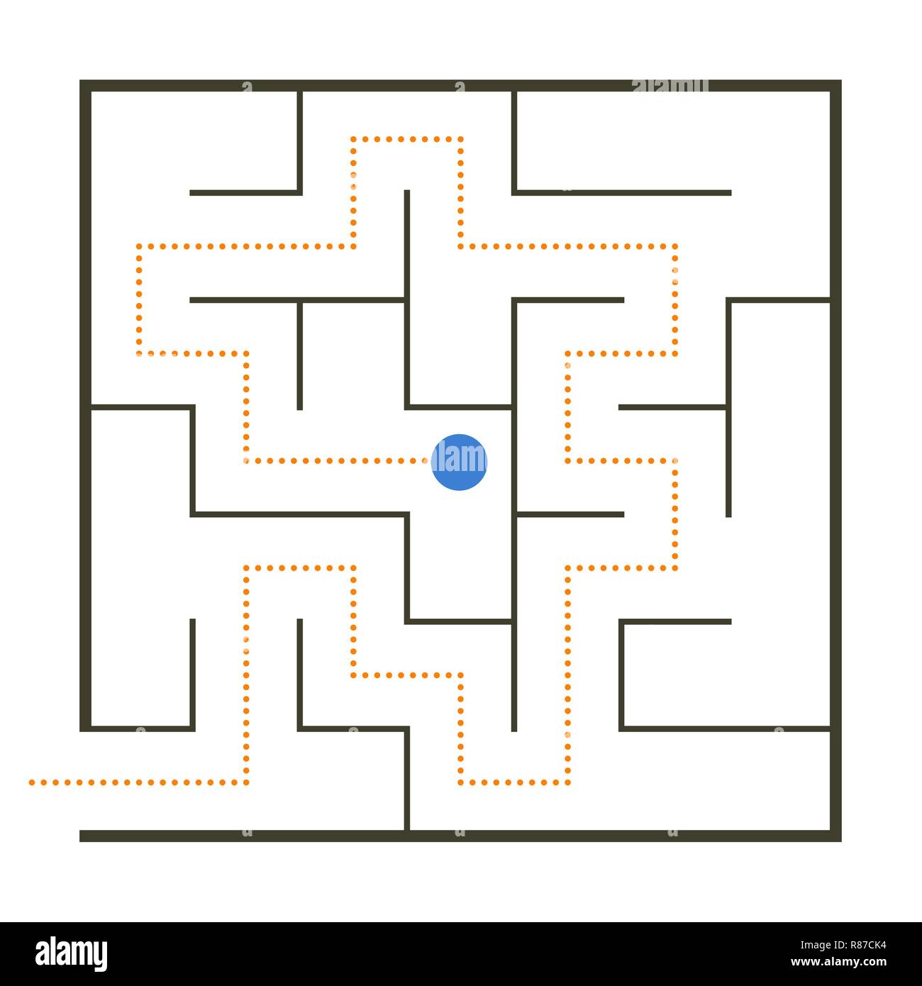 Simple perfect maze with path solution Stock Vector Image & Art - Alamy