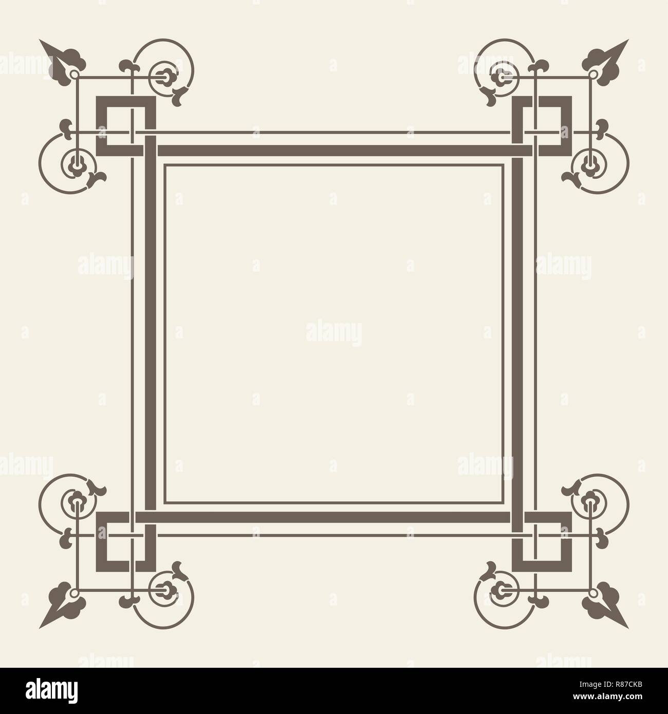 Vector vintage decorative square frame Stock Vector Image & Art - Alamy