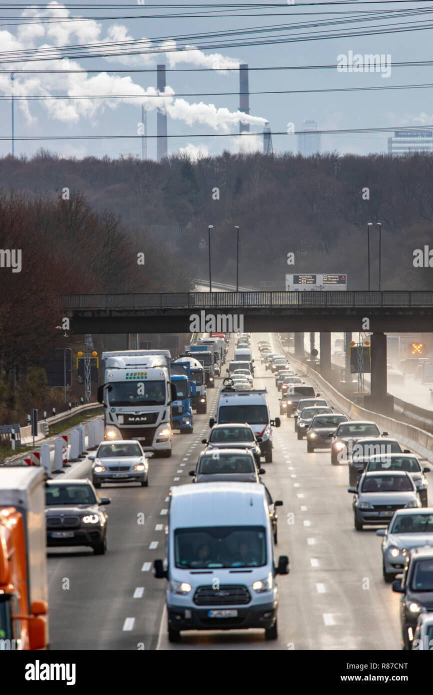 Autobahn A3 between Opladen and Leverkusen, rainy weather, autumn ...