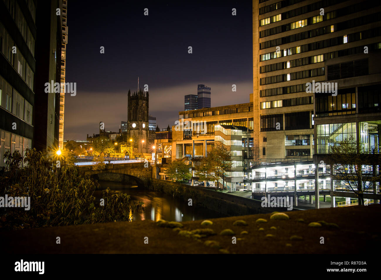Manchester night street photography Stock Photo - Alamy