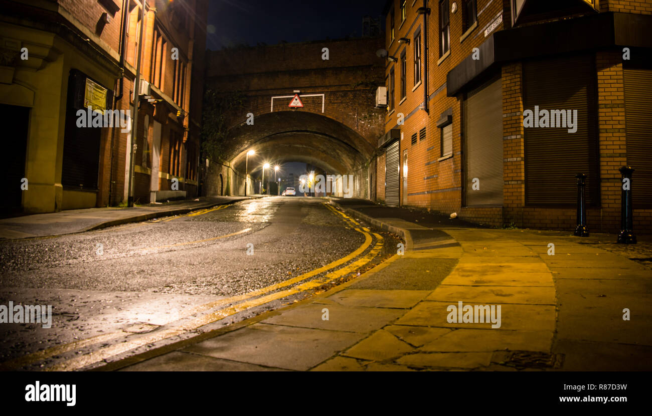 Manchester night street photography Stock Photo - Alamy