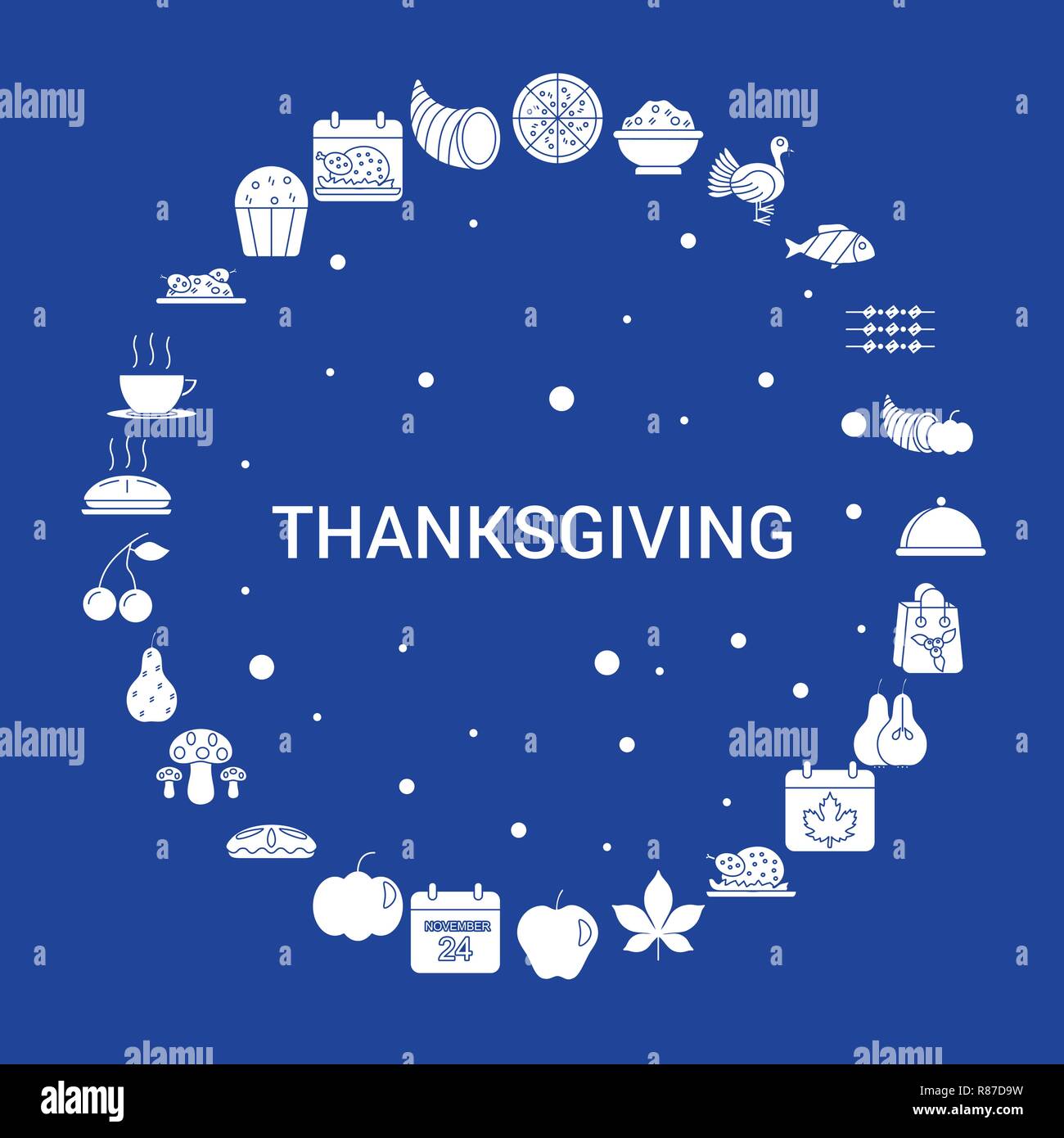 Thanksgiving Icon Set. Infographic Vector Template Stock Vector Image ...