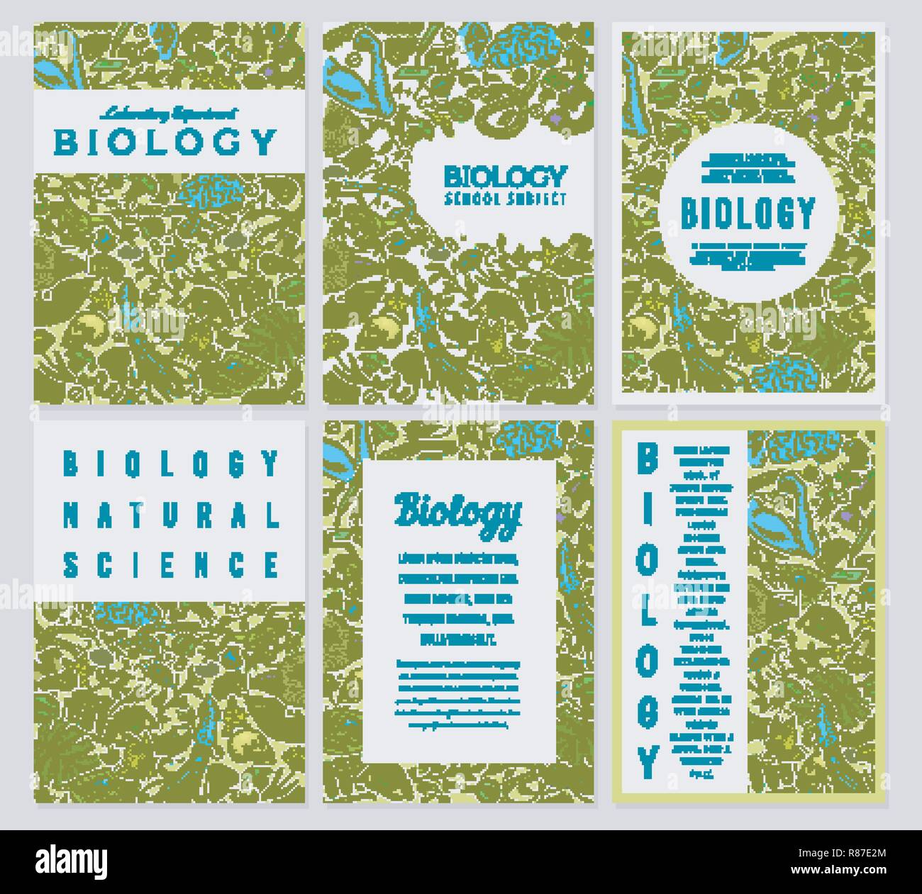 Biology cards. Science templates and banners. Poster for book, print or ...