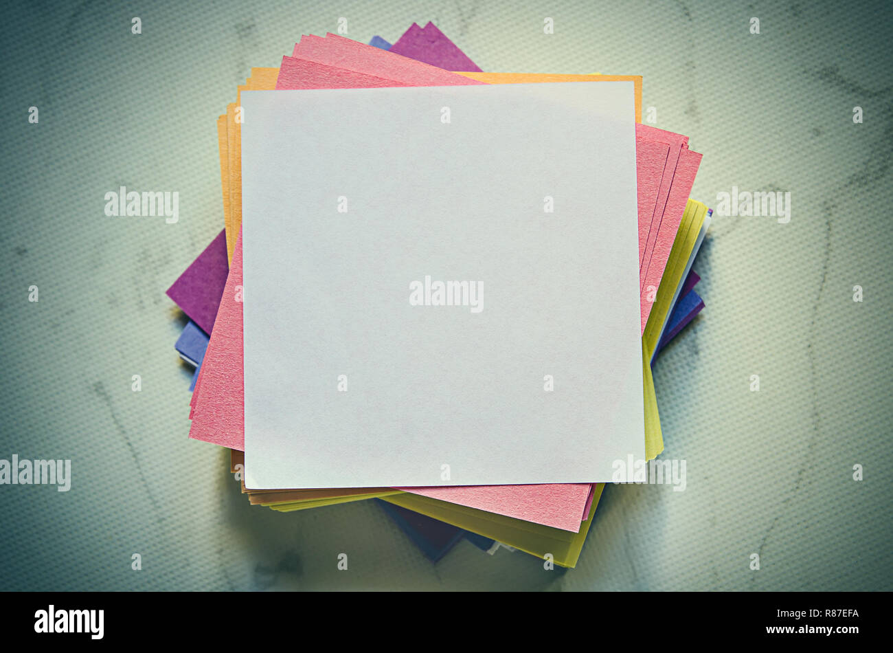 stack of empty notes paper Stock Photo - Alamy
