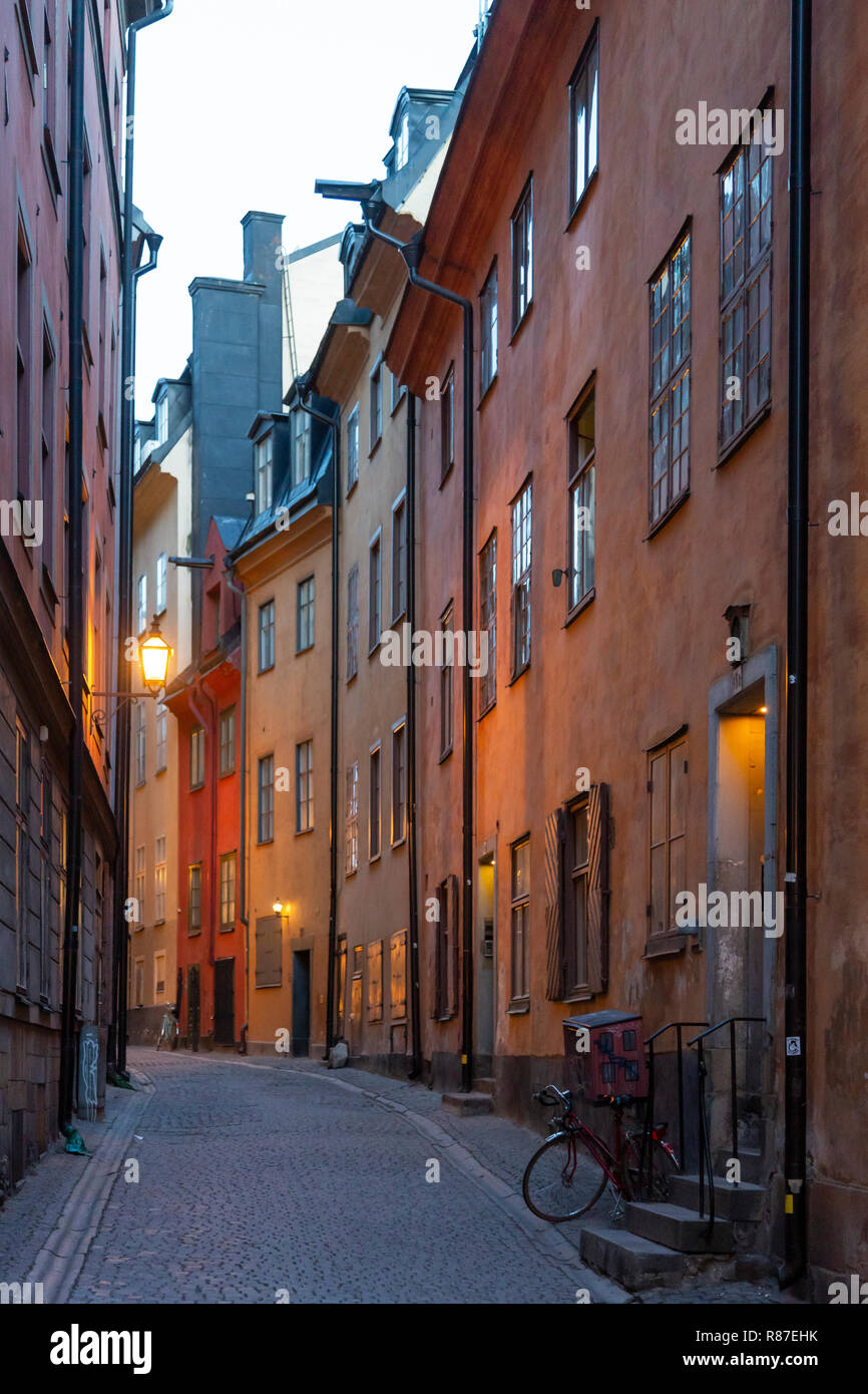 Gamla Stan at night, Stockholm, Sweden Stock Photo - Alamy
