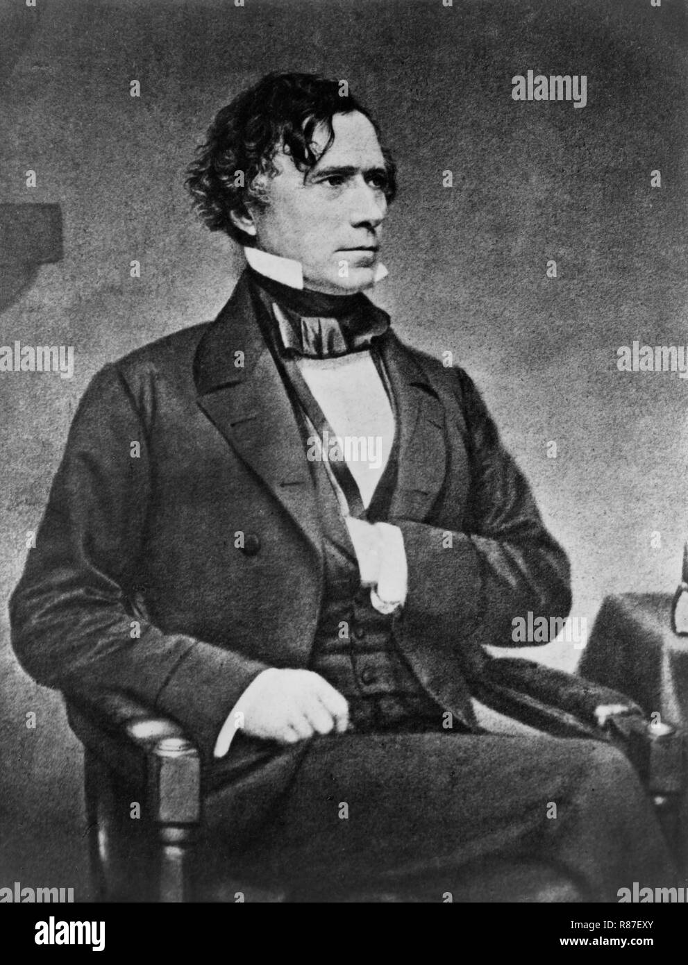 U.S. President Franklin Pierce (1804-69), three-quarter length Portrait ...