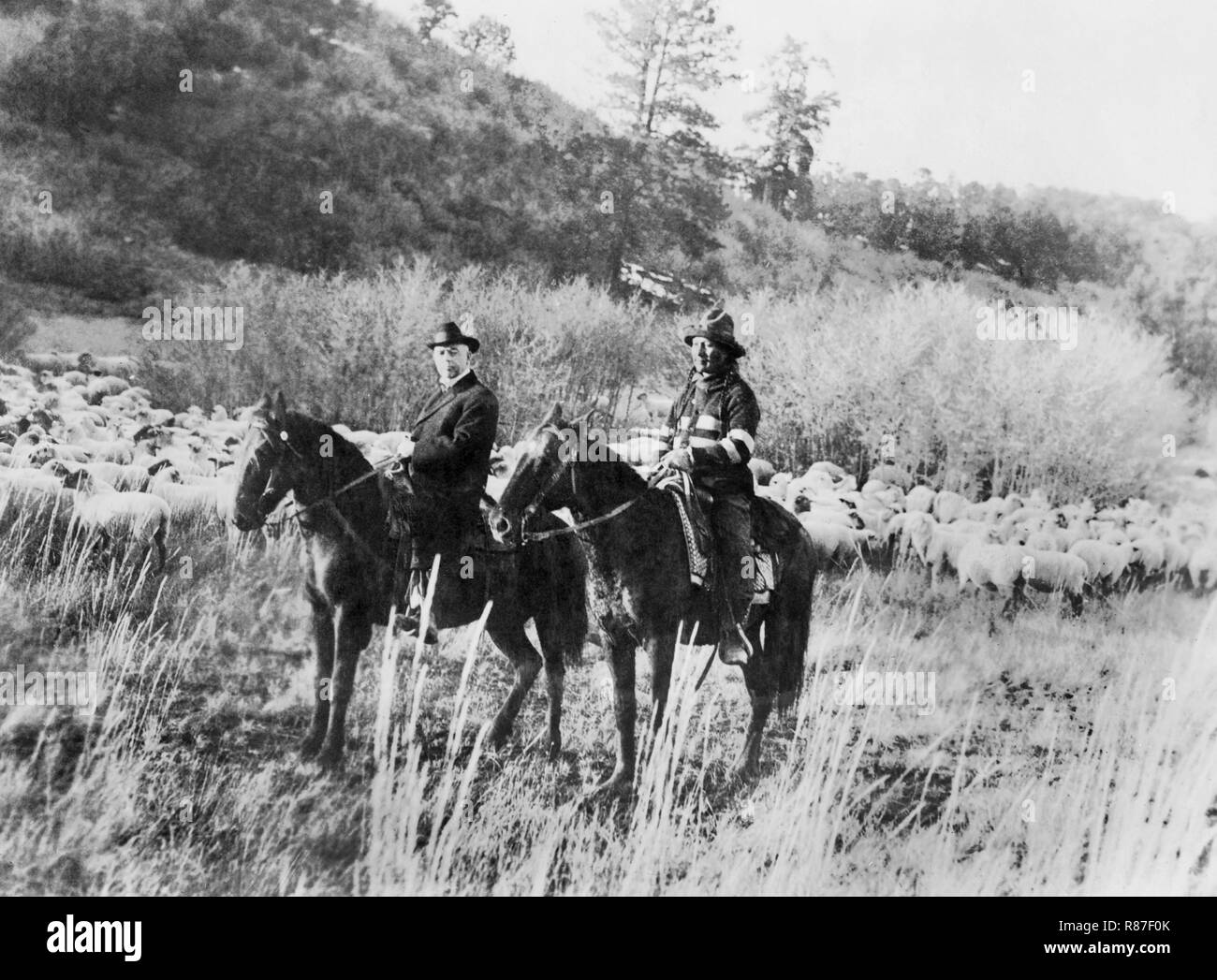 Ed Ladd, Full-Blood Apache Indian with Indian Commissioner Cato Sells ...