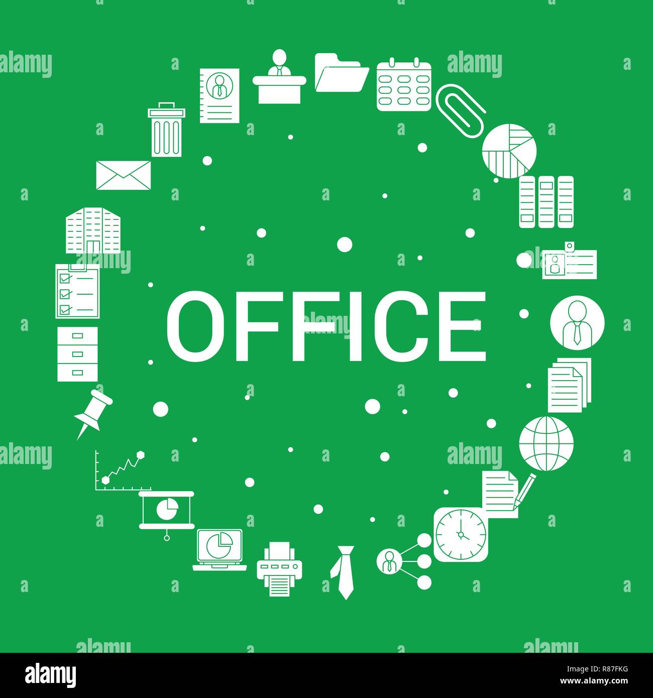 Office Icon Set. Infographic Vector Template Stock Vector Image & Art ...